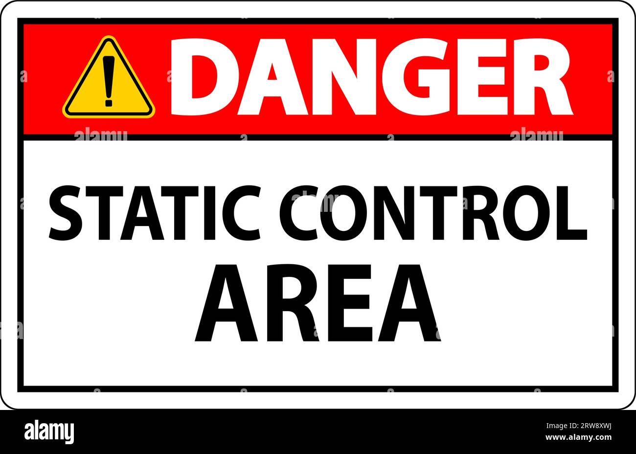 Danger Sign Static Control Area Stock Vector Image & Art - Alamy