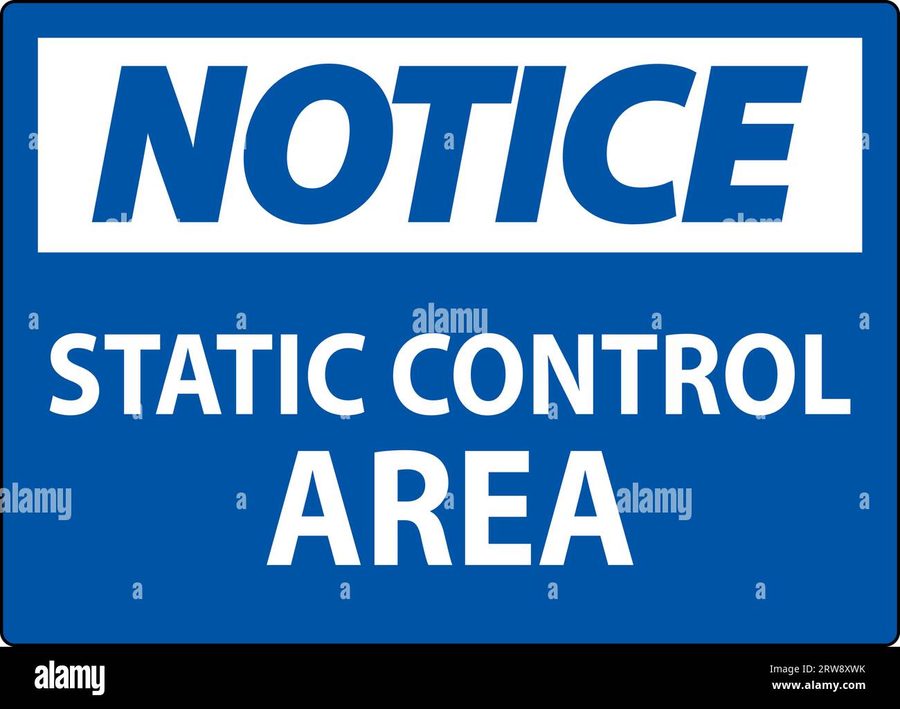 Notice Sign Static Control Area Stock Vector Image & Art - Alamy
