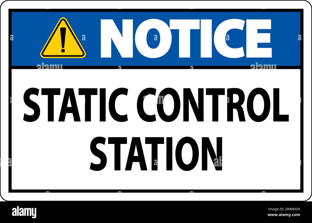 Notice Sign Static Control Station Stock Vector Image & Art - Alamy
