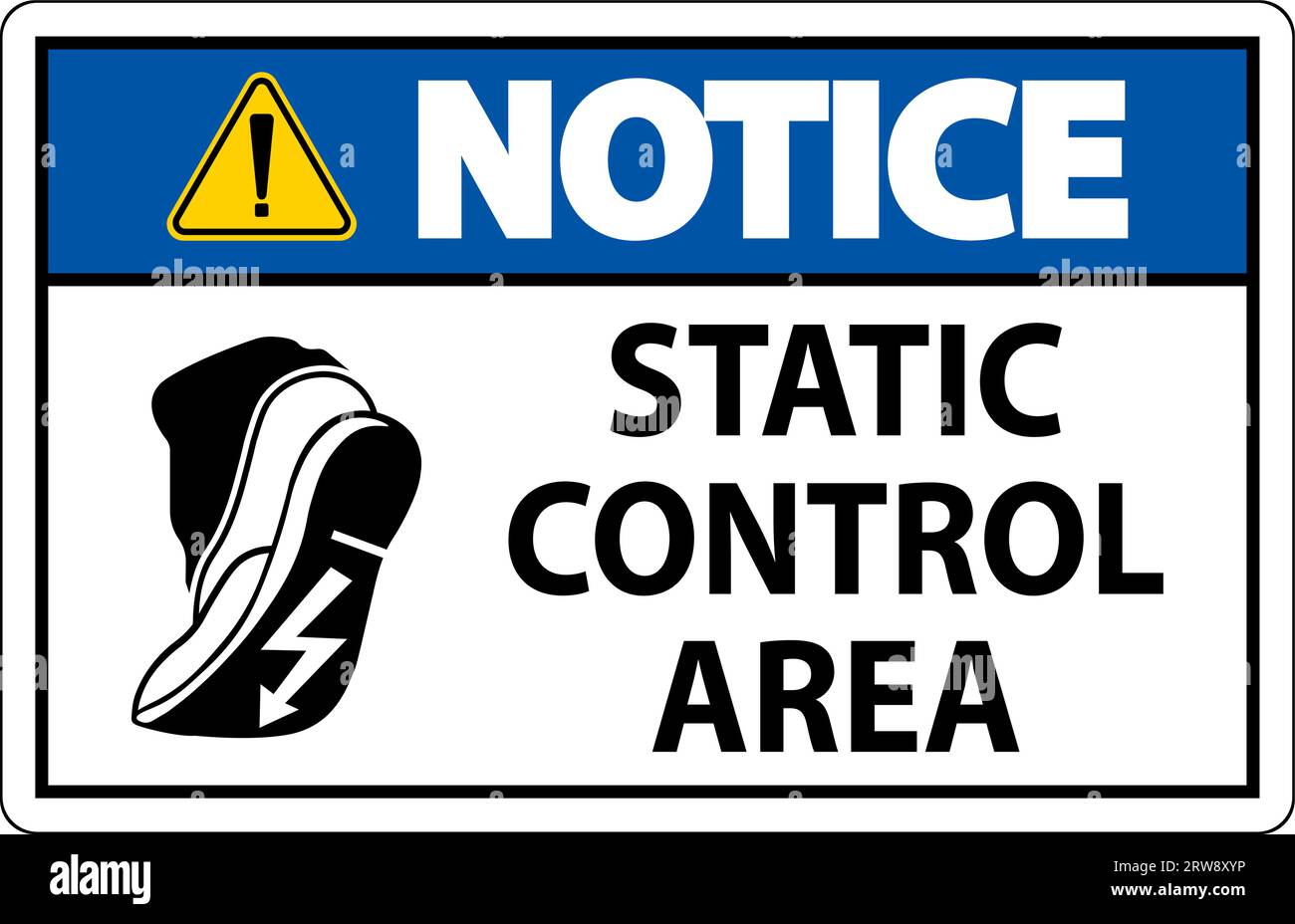 Notice Sign Static Control Area Stock Vector Image & Art - Alamy