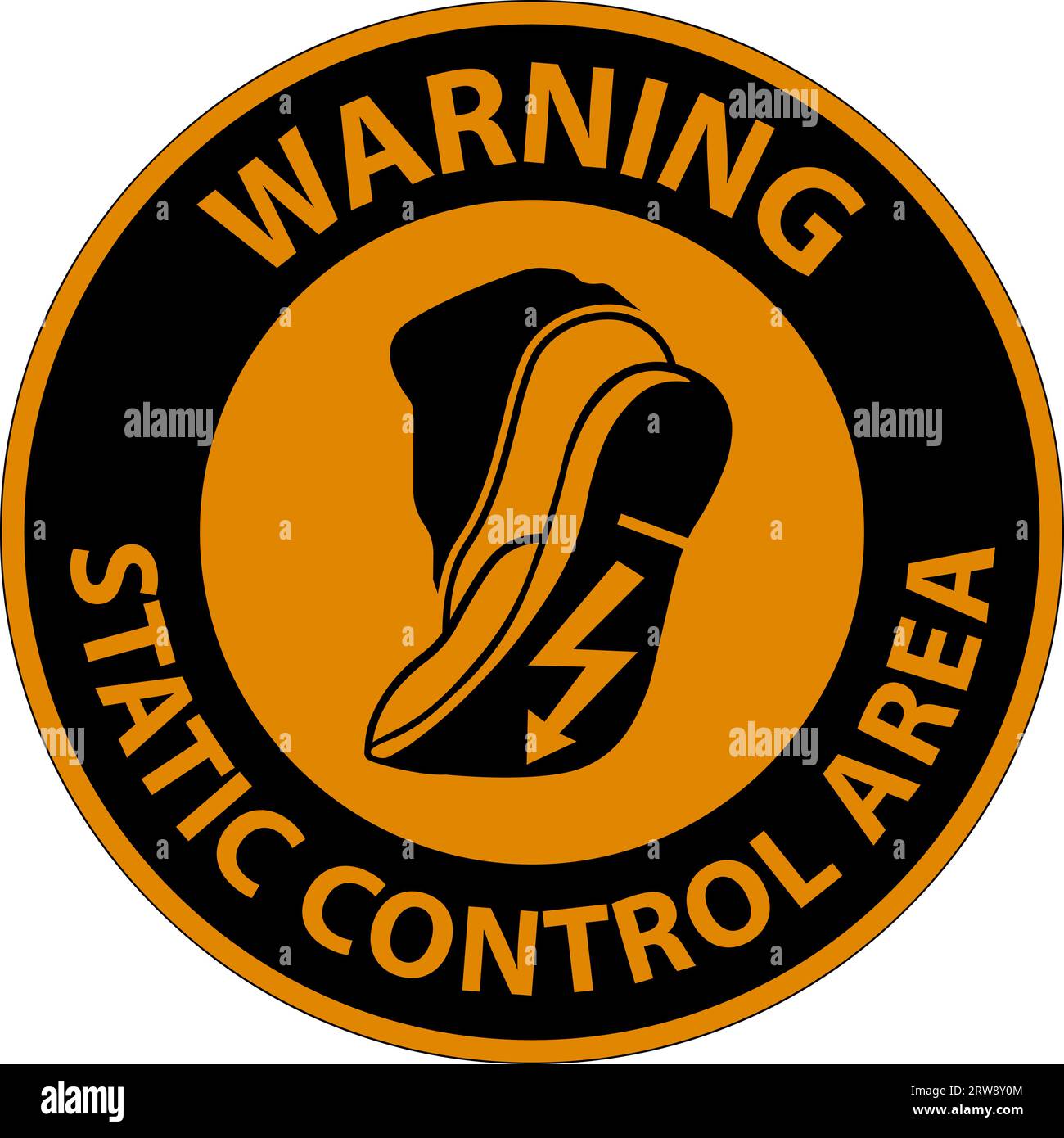 Warning Sign Static Control Area Stock Vector Image & Art - Alamy