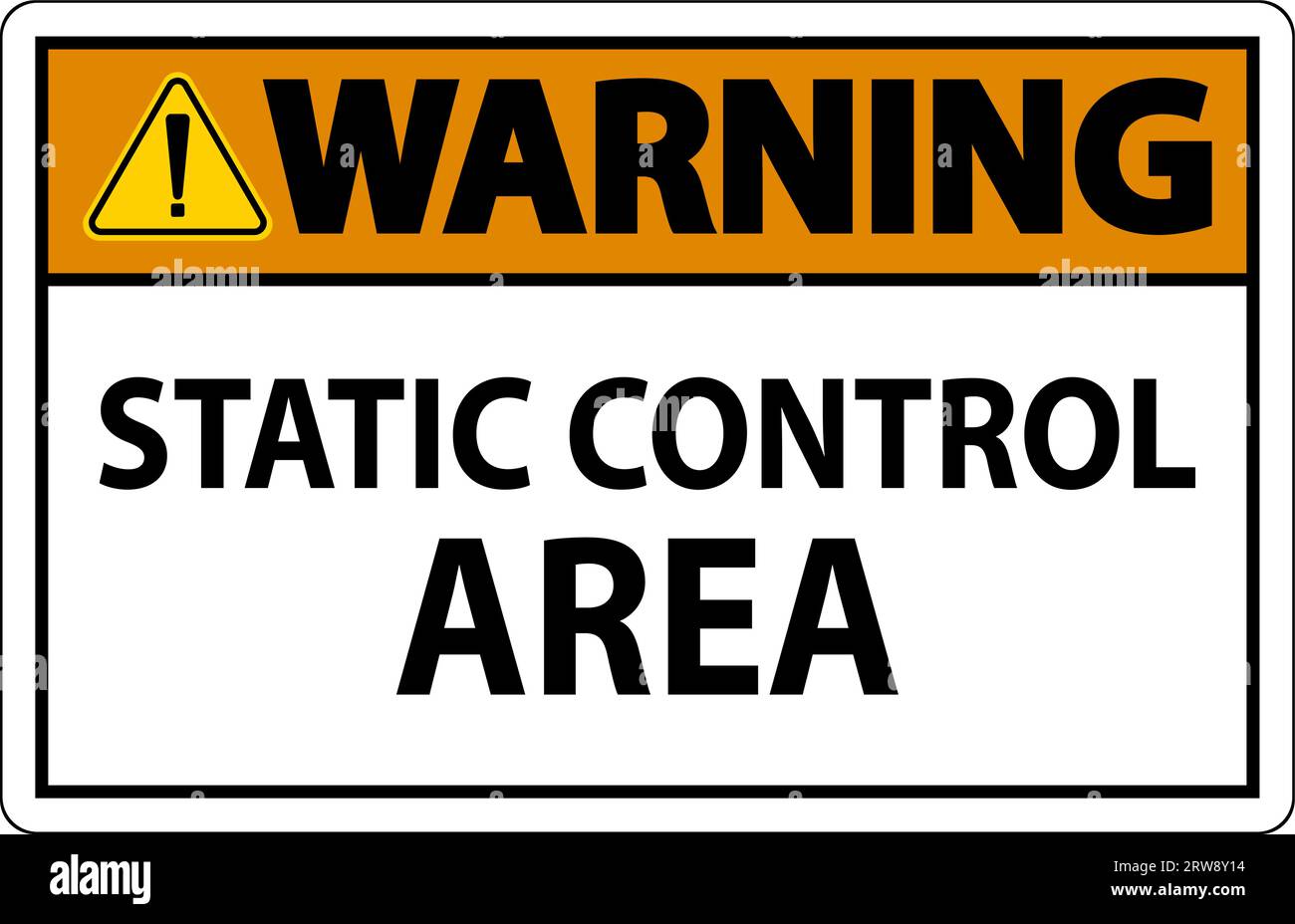 Warning Sign Static Control Area Stock Vector Image & Art - Alamy