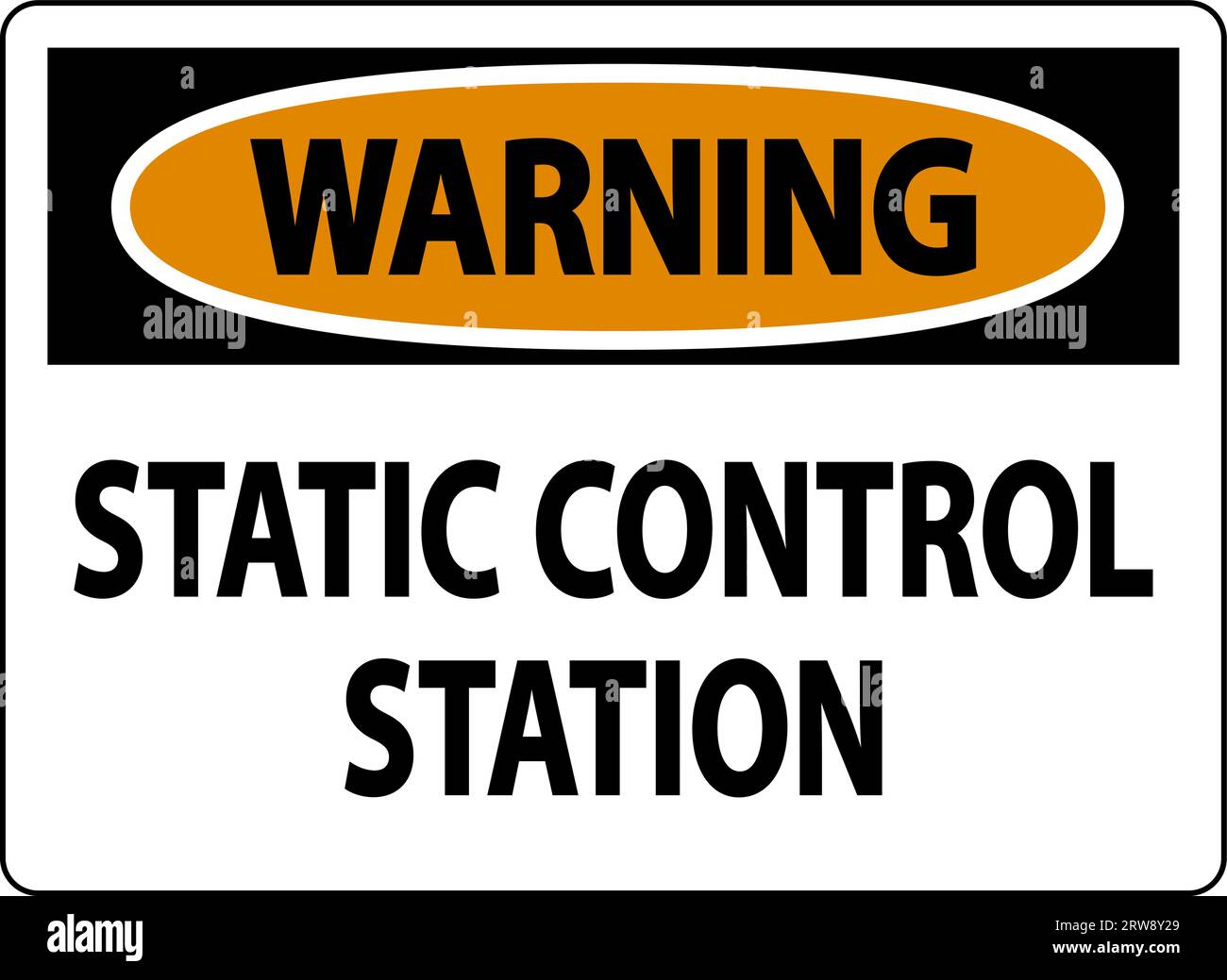 Warning Sign Static Control Station Stock Vector Image & Art - Alamy