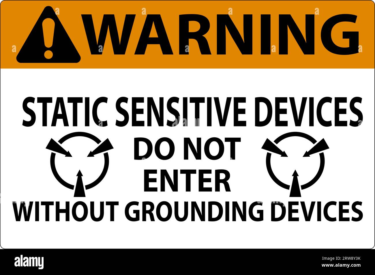 Warning Sign Static Sensitive Devices Do Not Enter Without Grounding ...