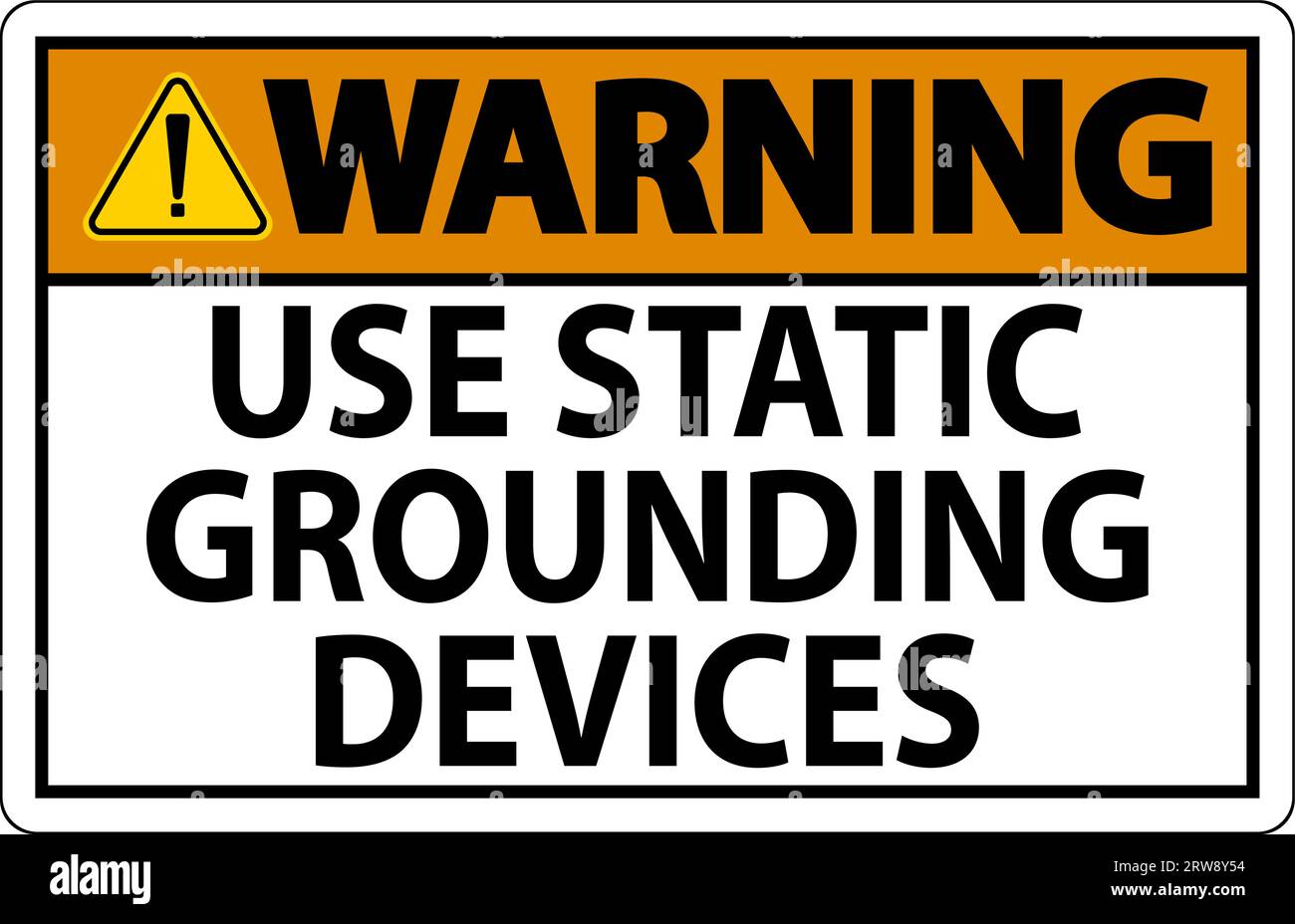 Warning Sign Use Static Grounding Devices Stock Vector Image & Art - Alamy