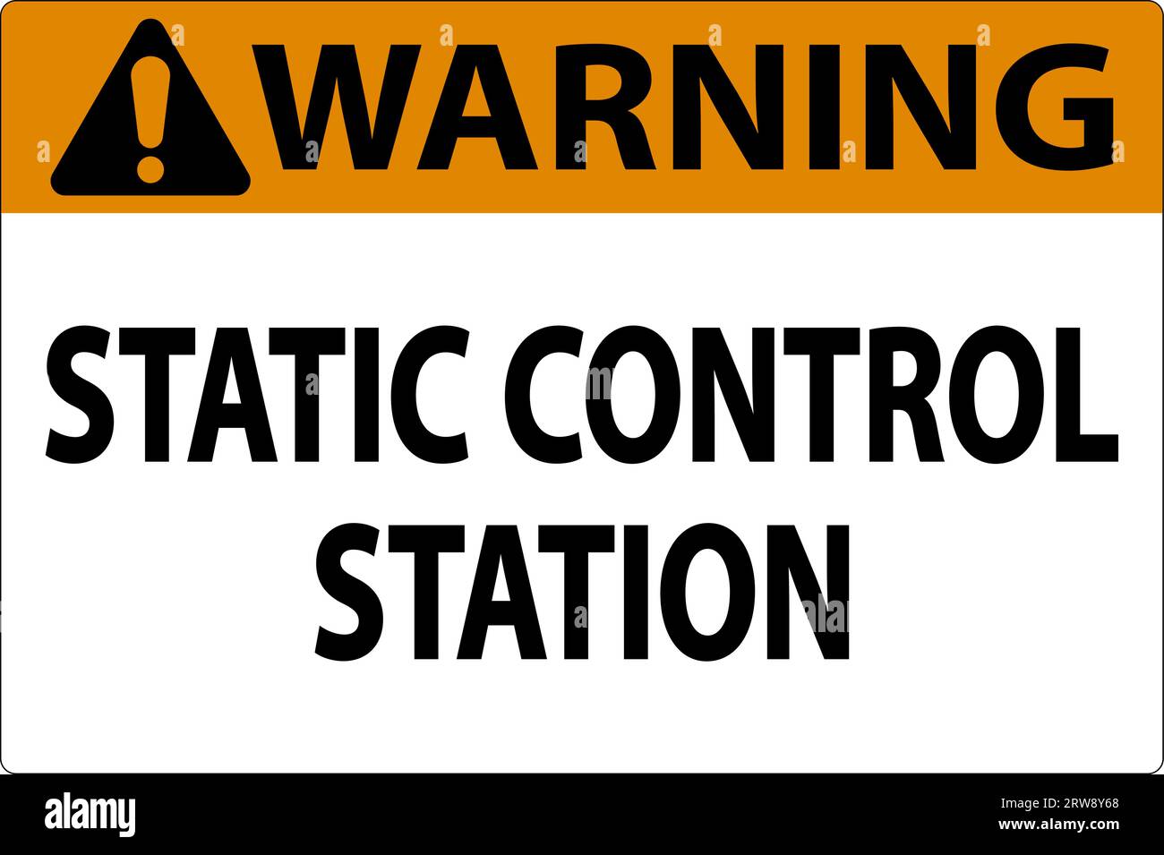 Warning Sign Static Control Station Stock Vector Image & Art - Alamy