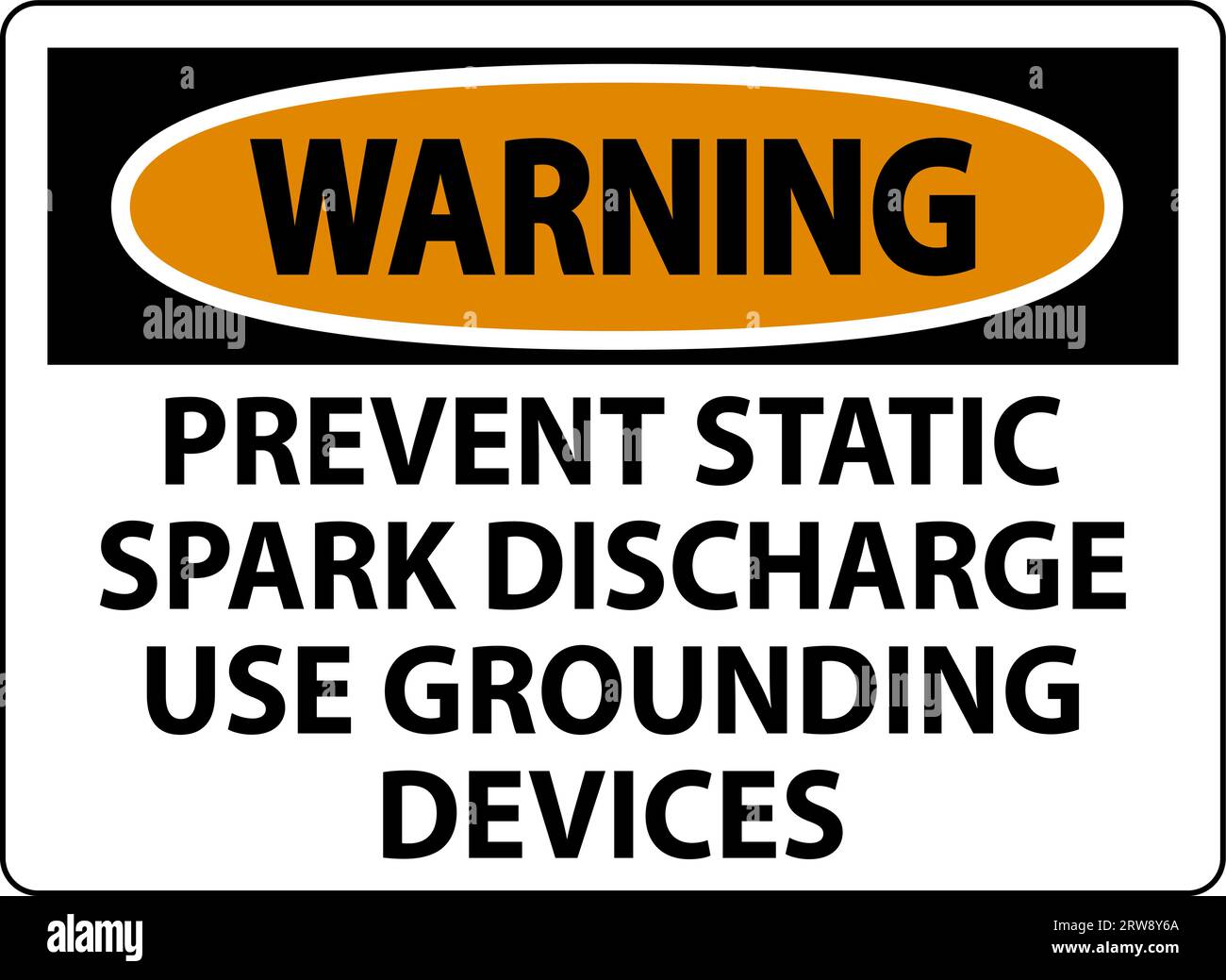 Warning Sign Prevent Static Spark Discharge Use Grounding Devices Stock ...