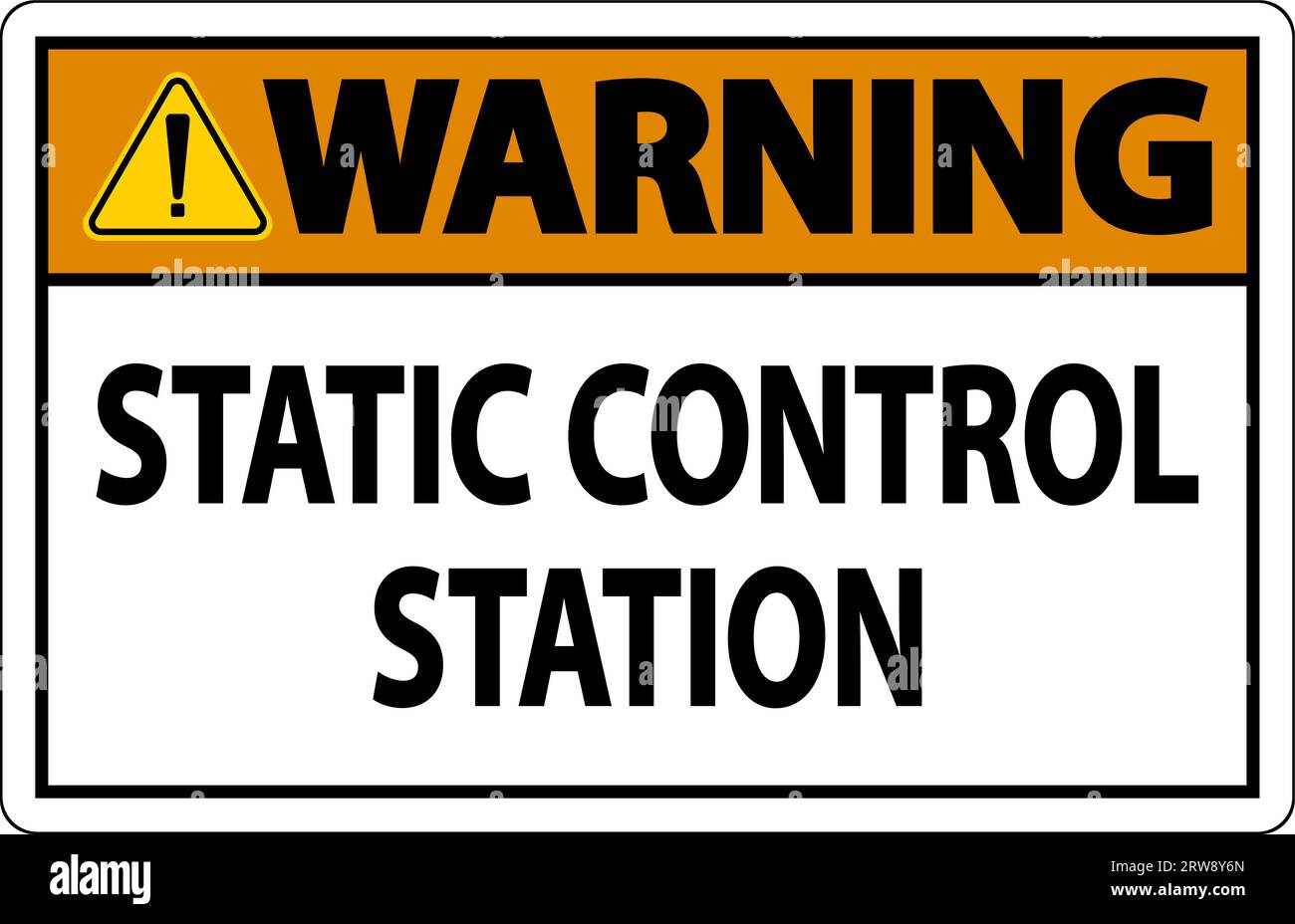 Warning Sign Static Control Station Stock Vector Image & Art - Alamy