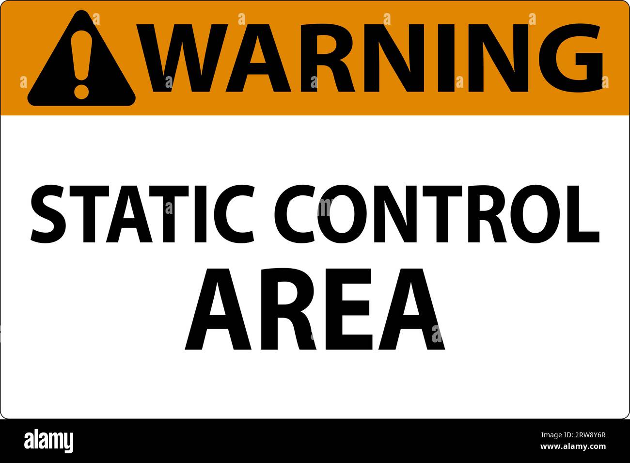 Warning Sign Static Control Area Stock Vector Image & Art - Alamy