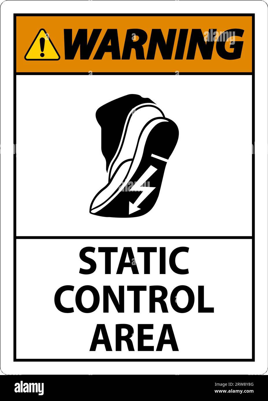 Warning Sign Static Control Area Stock Vector Image & Art - Alamy