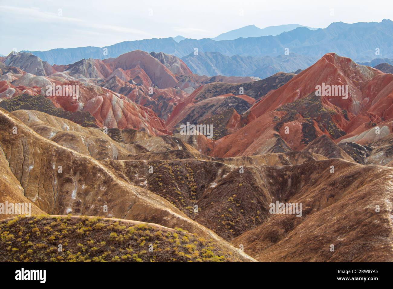 Danxia landform in Zhangye, China. Danxia landform is formed from red ...