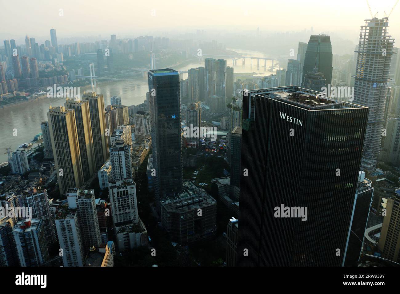 CHONGQING, CHINA - SEPTEMBER 16, 2023 - A view of high-rise buildings ...