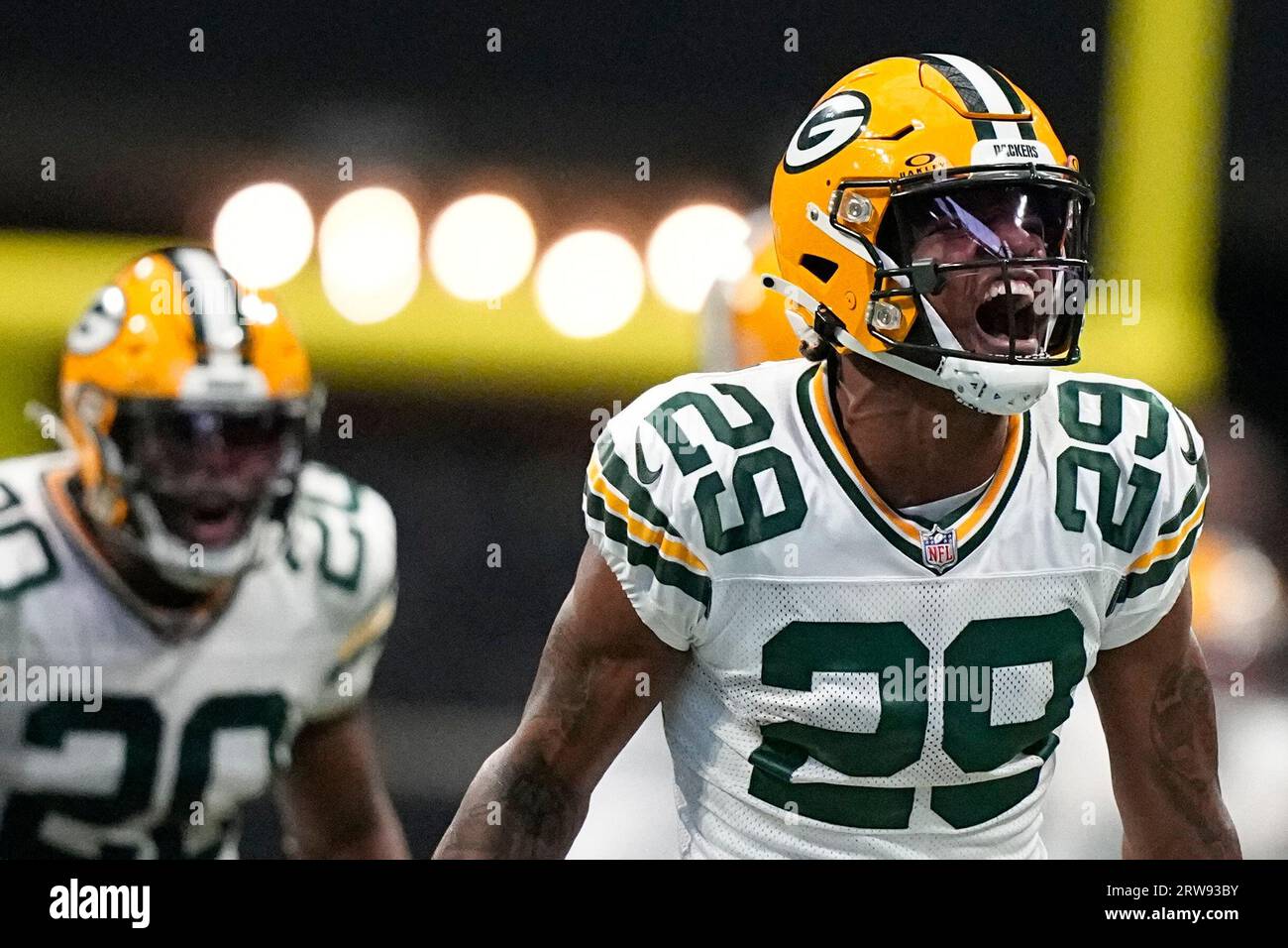 Green Bay Packers cornerback Rasul Douglas (29) celebrates his ...