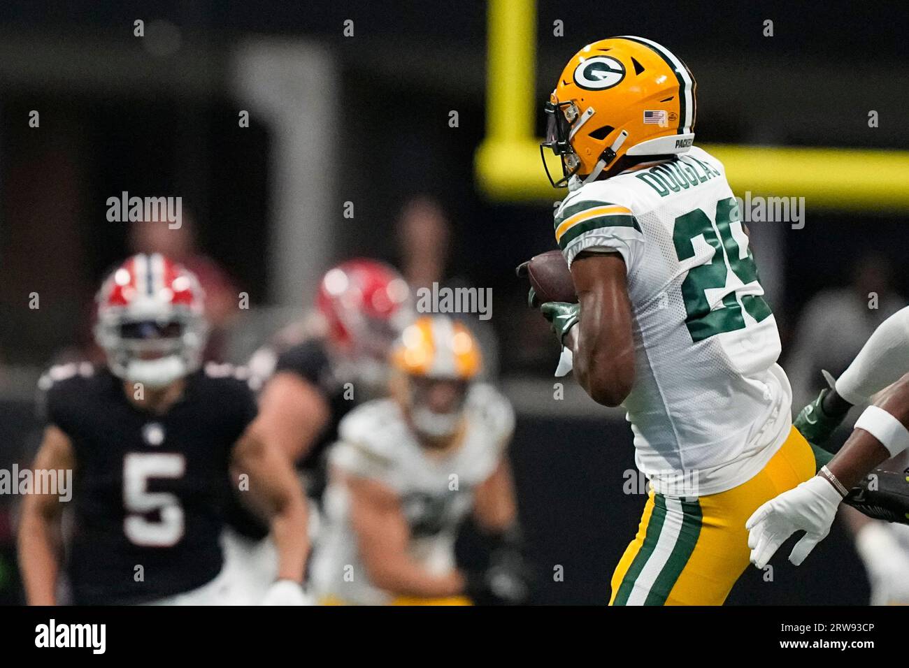 Green Bay Packers cornerback Rasul Douglas (29) intercepts the ball ...