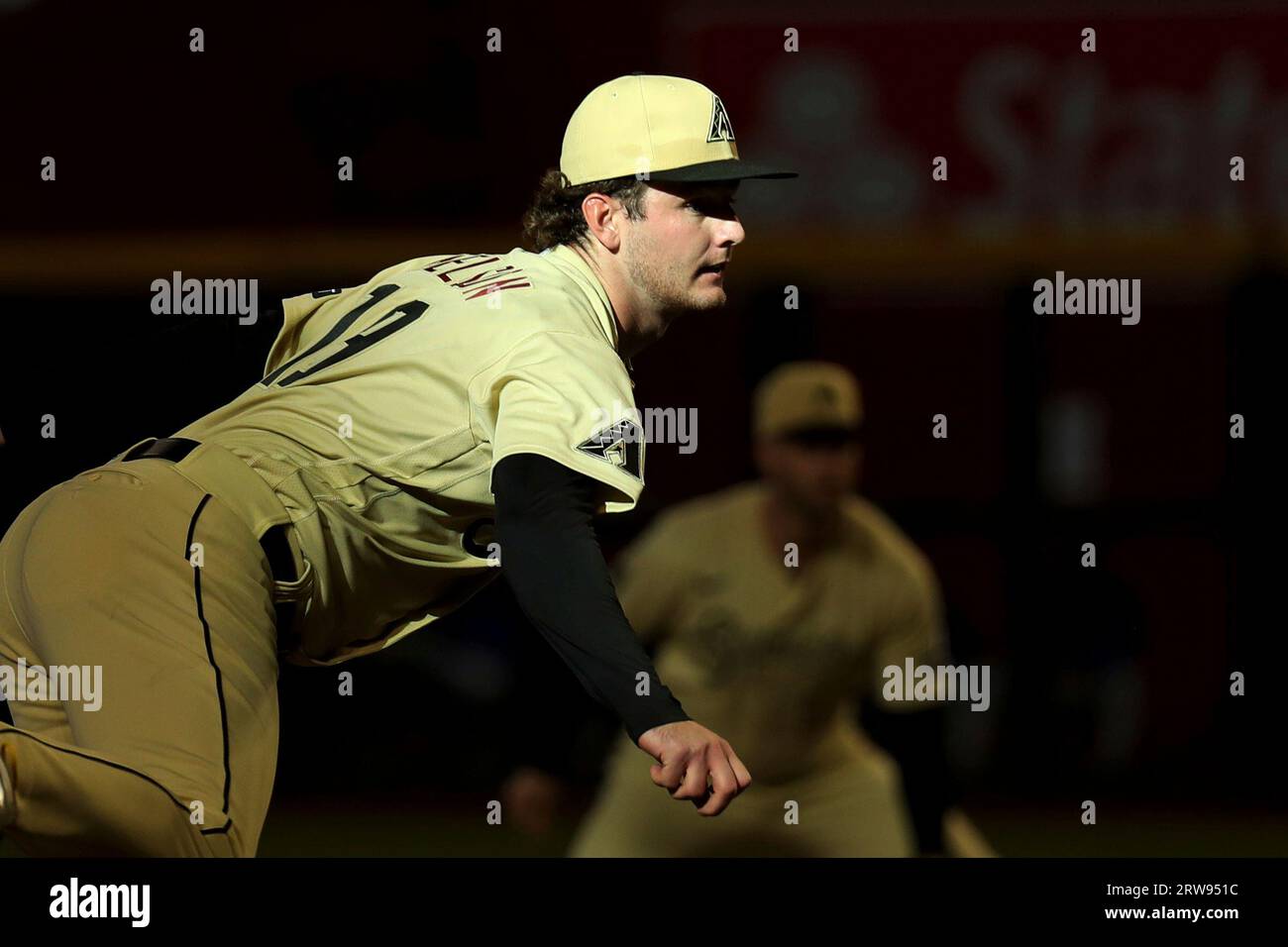 PHOENIX, AZ - SEPTEMBER 17: Arizona Diamondbacks starting pitcher Ryne Nelson (19) gets the ...