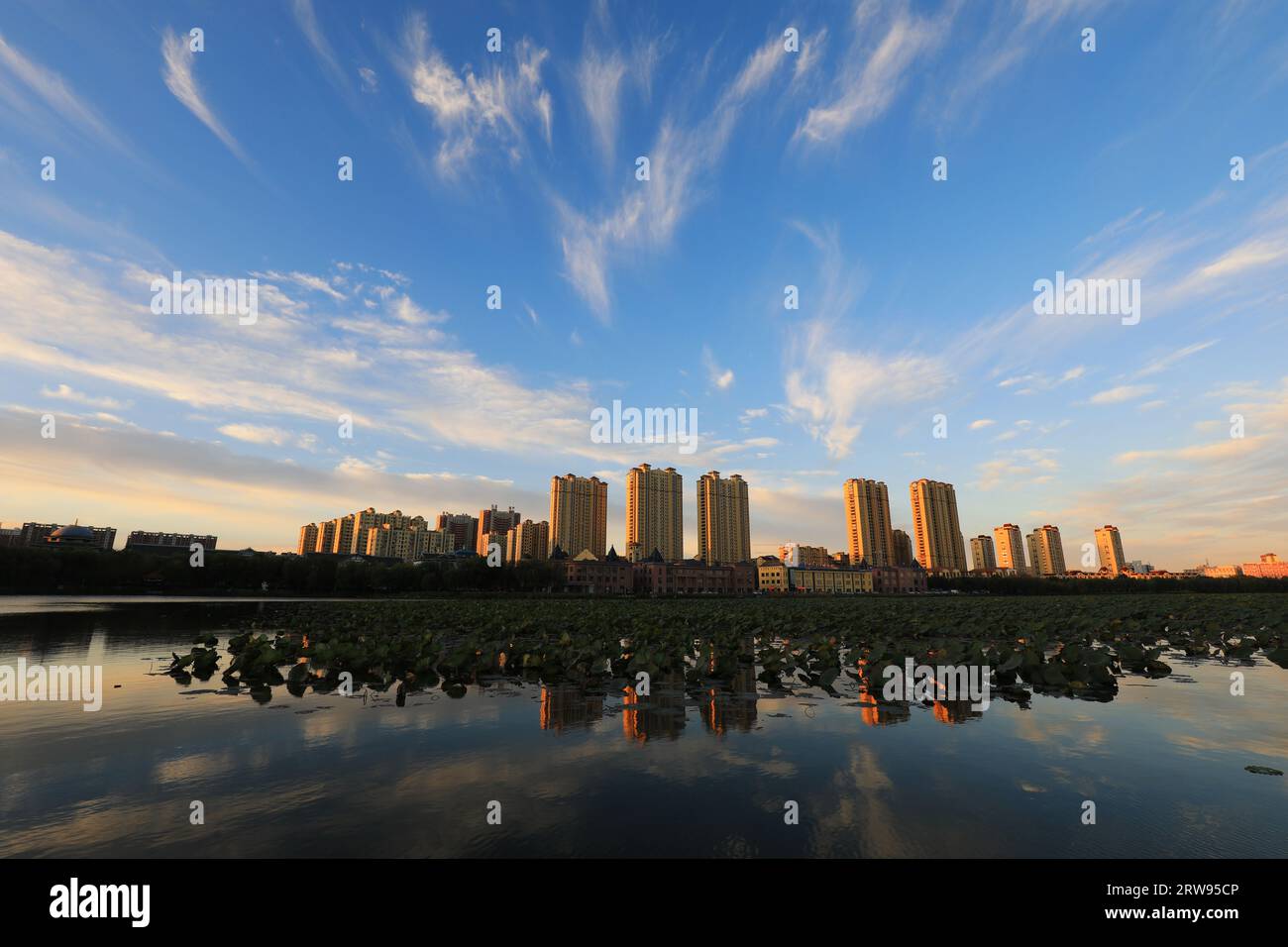 Waterfront City, architectural scenery, North China Stock Photo - Alamy