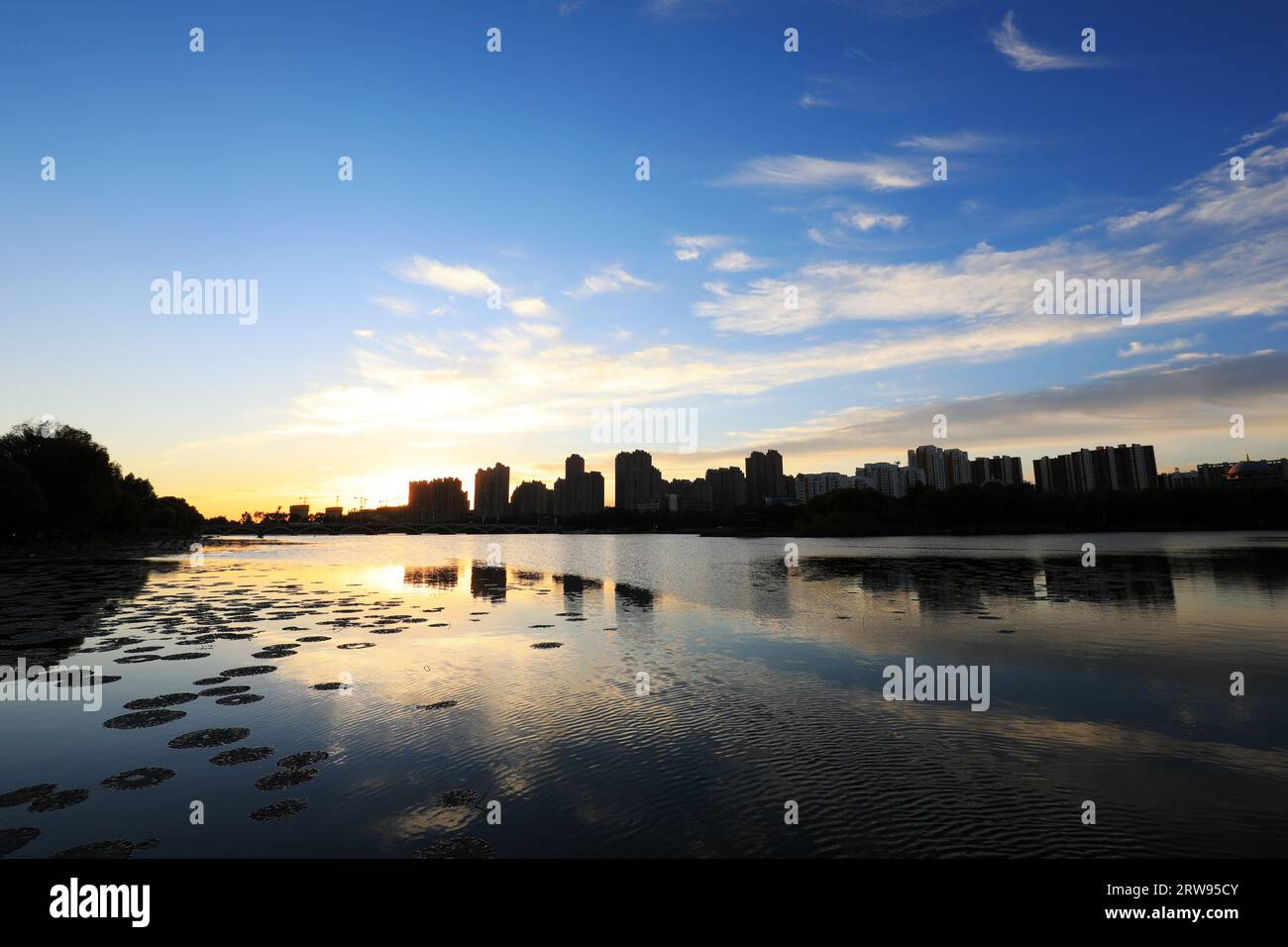 Waterfront City, architectural scenery, North China Stock Photo - Alamy