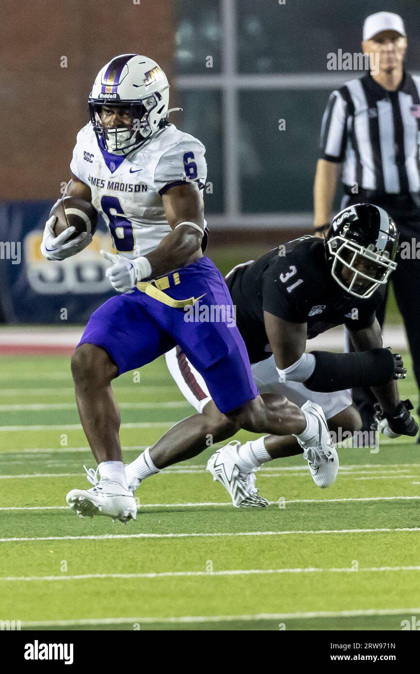 James Madison running back Kaelon Black (6) runs the ball with Troy ...