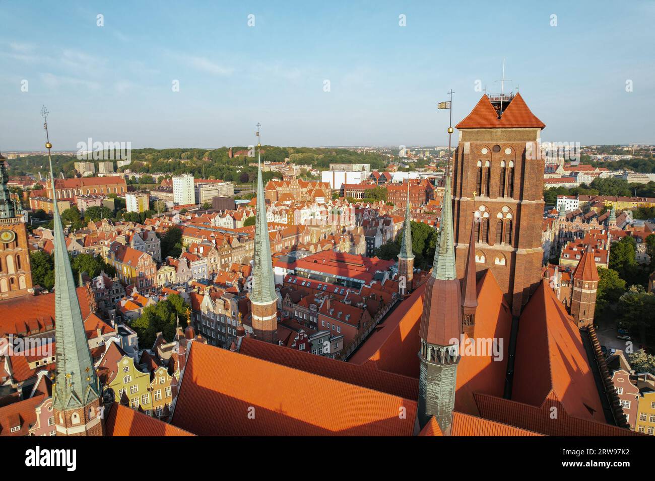 St. Mary's Basilica Beautiful panoramic architecture of old town in ...