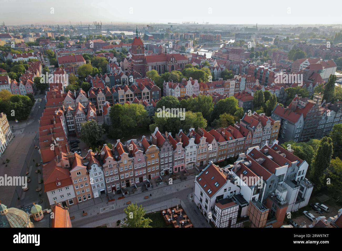 Beautiful panoramic architecture of old town in Gdansk, Poland at ...