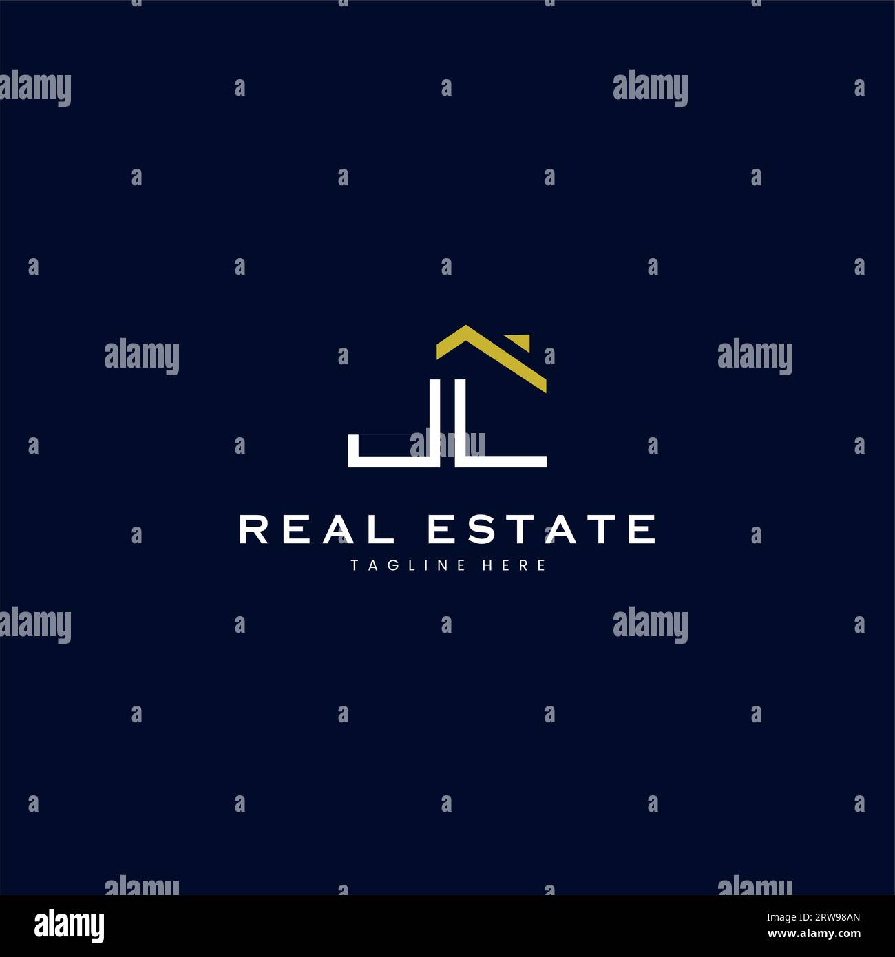 modern JL letter real estate logo in linear style with simple roof ...