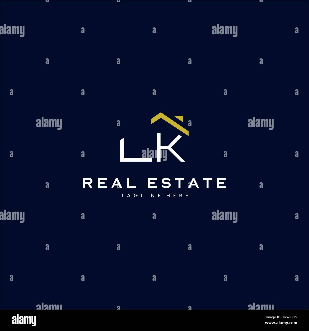 modern LK letter real estate logo in linear style with simple roof ...