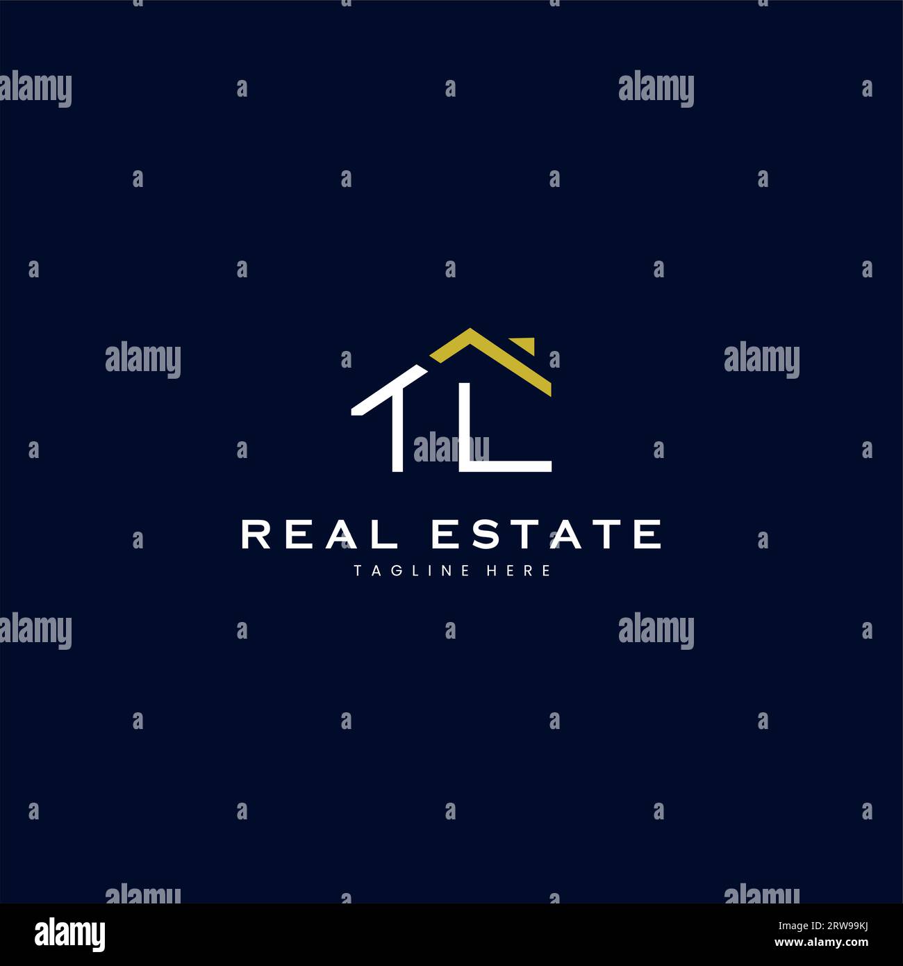 modern TL letter real estate logo in linear style with simple roof ...
