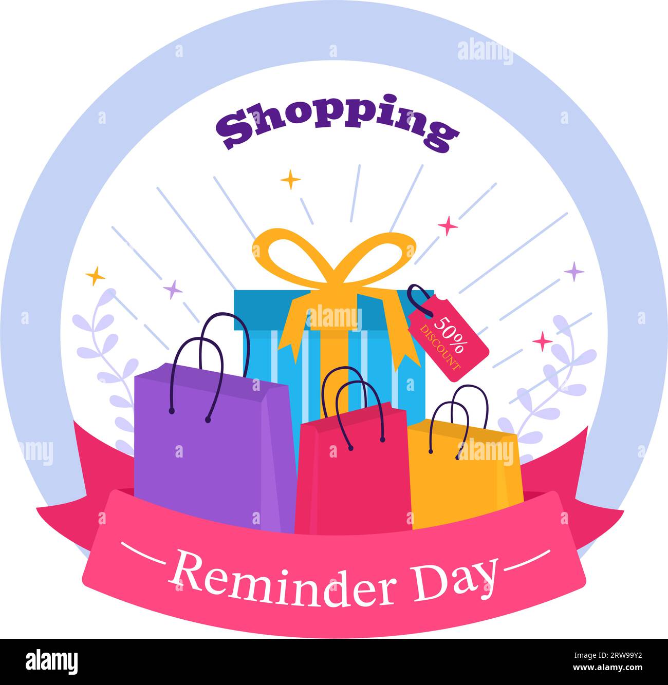 Shopping Reminder Day Vector Illustration on 26 November with Bag and ...