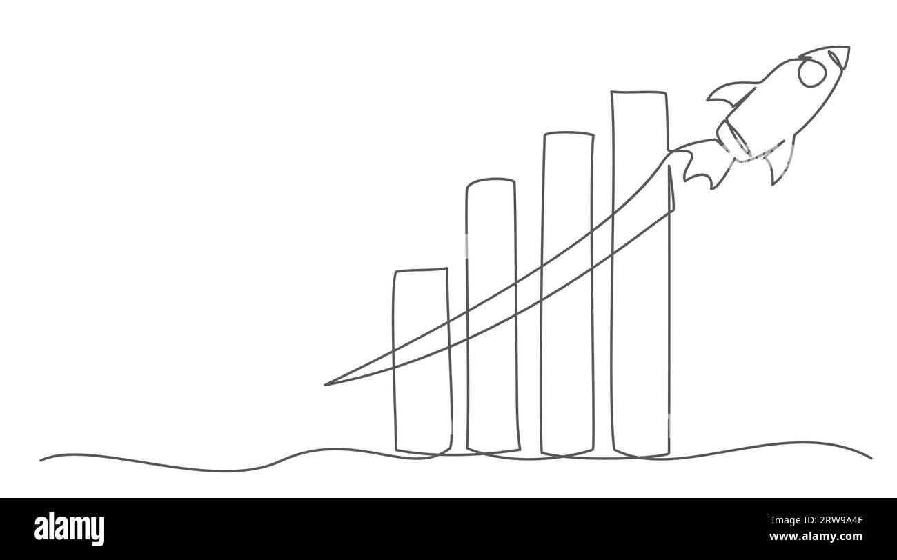 Startup One line drawing isolated on white background Stock Vector ...