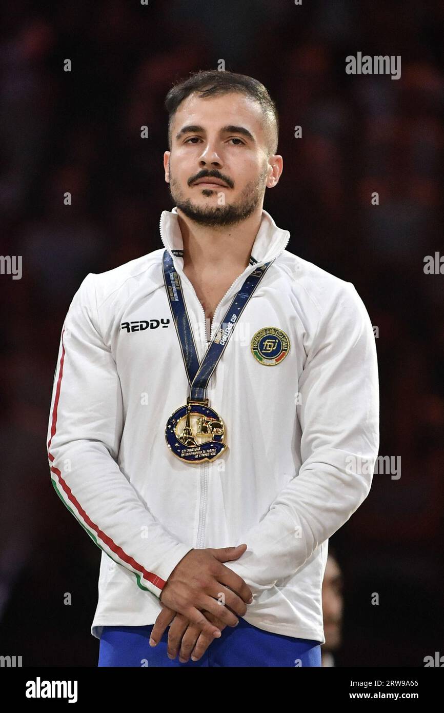 Paris, France. 17th Sep, 2023. Golden medalist Italy's Salvatore ...