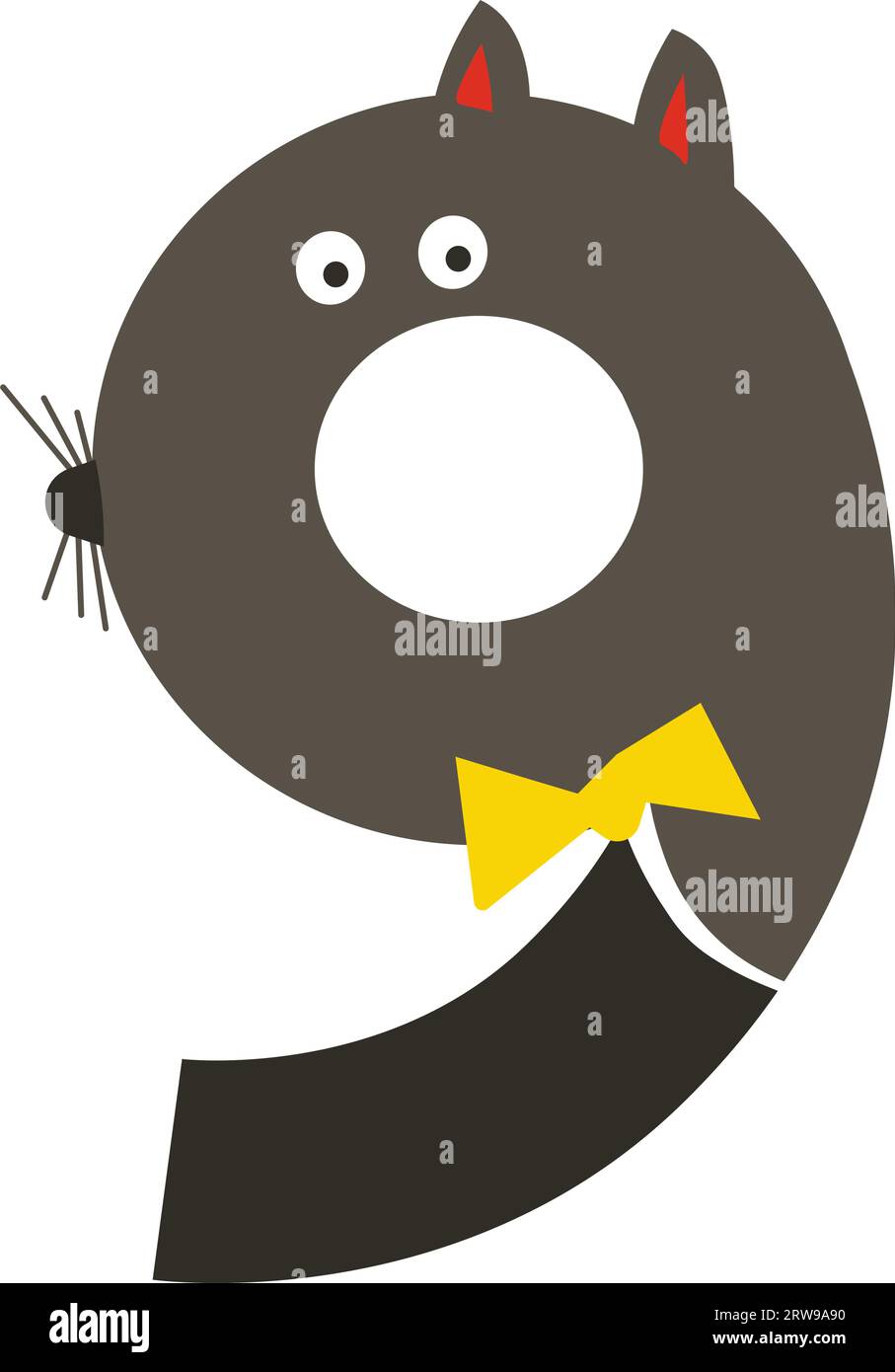 Sweet fonts for kids, number nine character vector Stock Vector Image ...