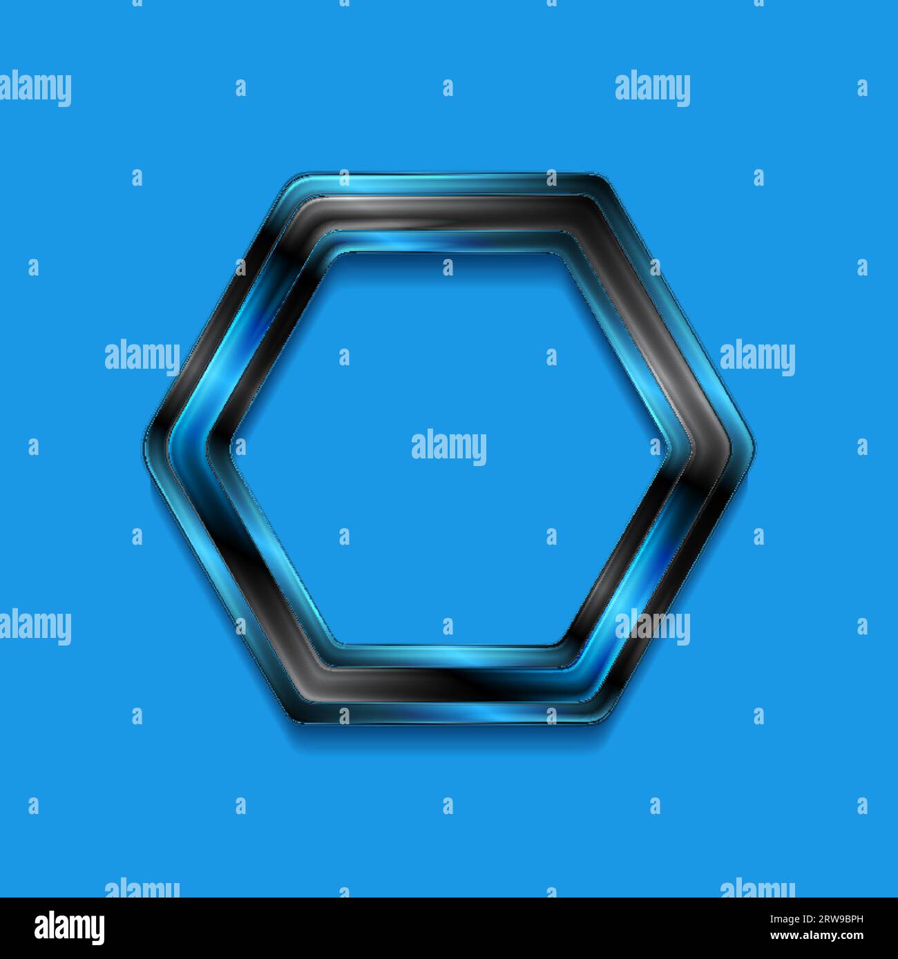 Black and blue glossy hi-tech geometric hexagons abstract background ...