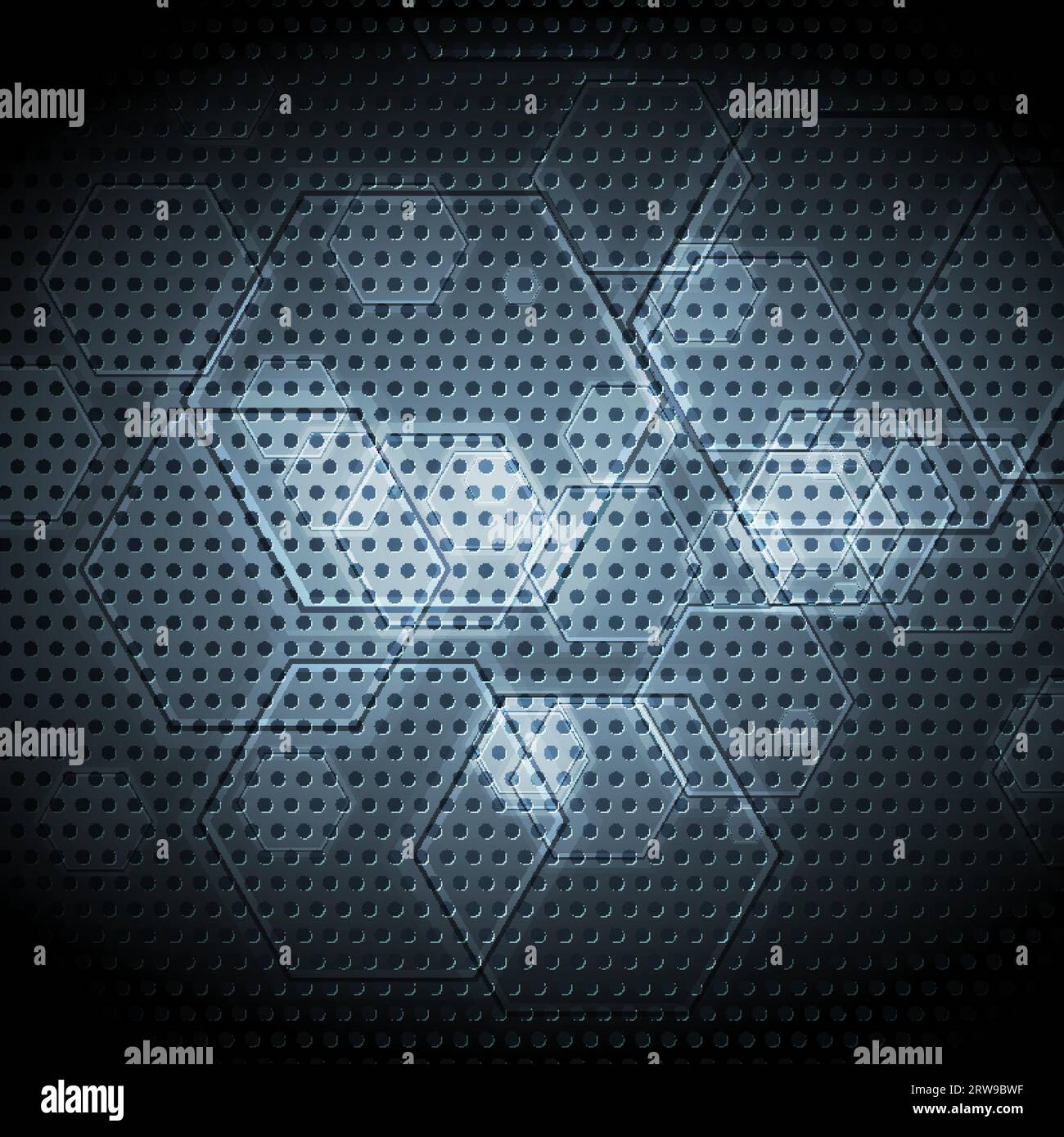 Dark blue hi-tech geometric hexagons abstract background. Futuristic ...