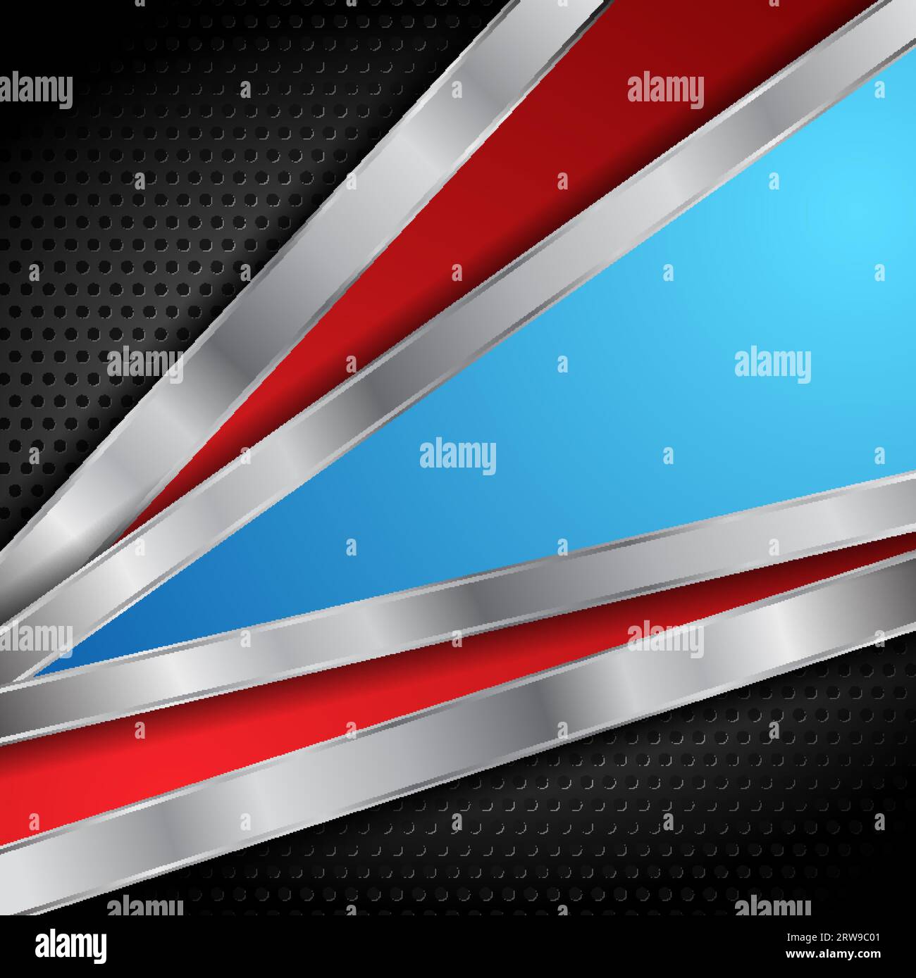 Red and blue metallic perforated technology background. Vector ...