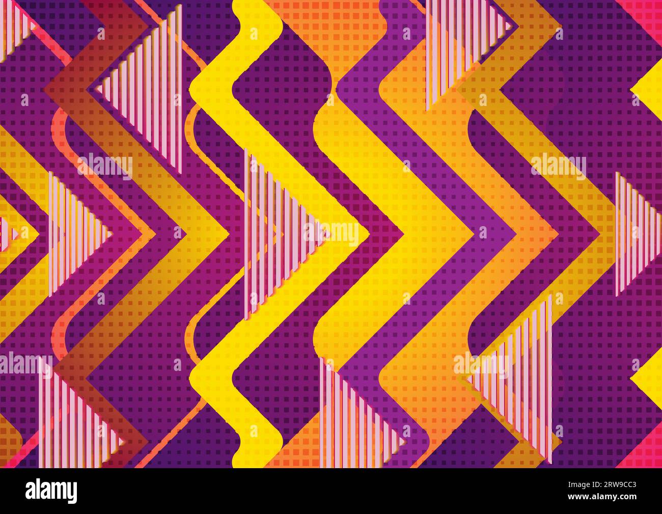 Retro geometric abstract orange and violet background. Minimal ...