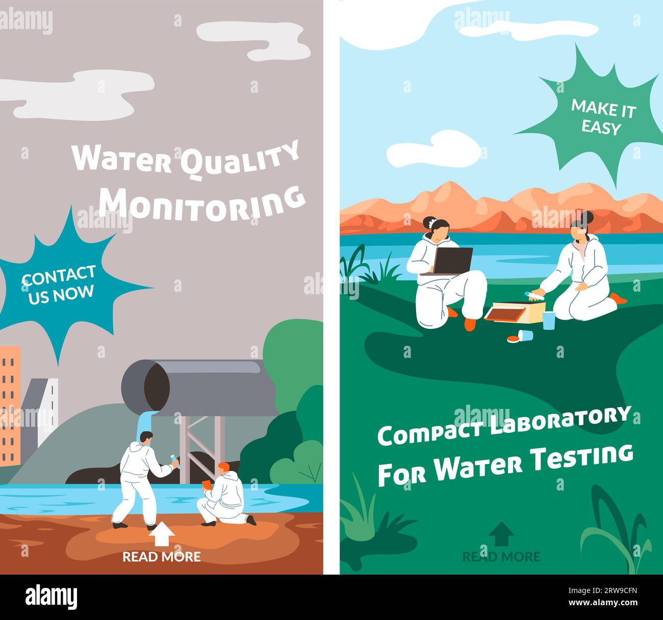 Water quality monitoring, compact laboratory set Stock Vector Image ... Water quality monitoring, compact laboratory set Stock Vector Image ...