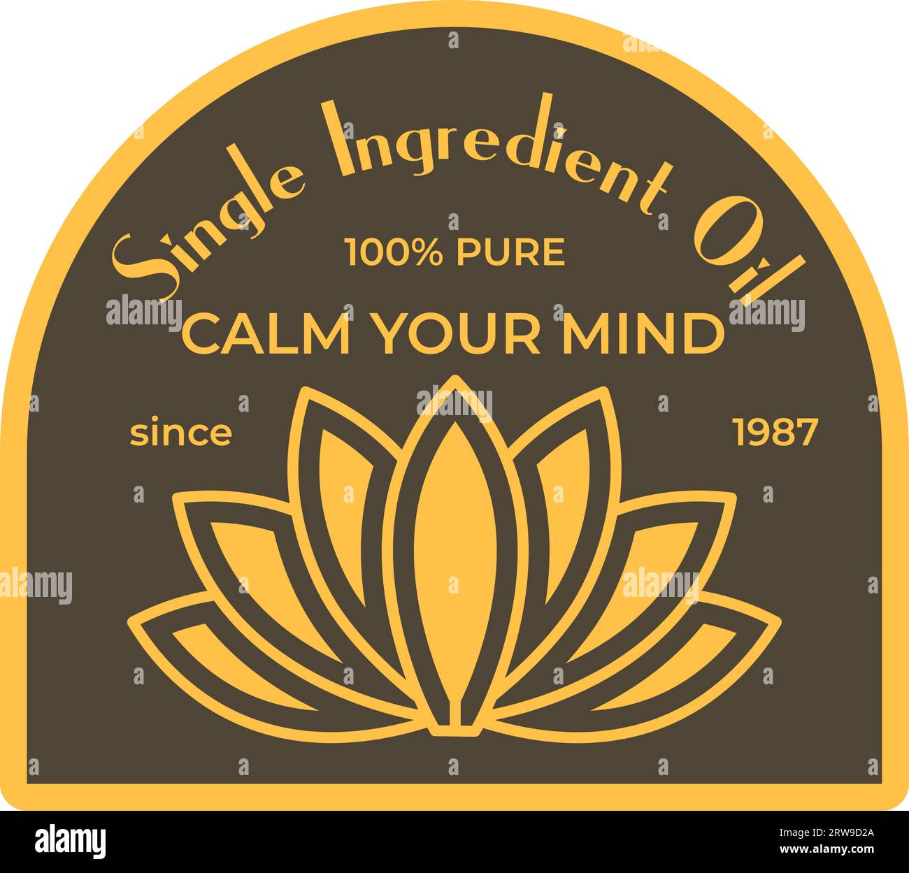 Single ingredient oil, calm your mind label logo Stock Vector Image ...
