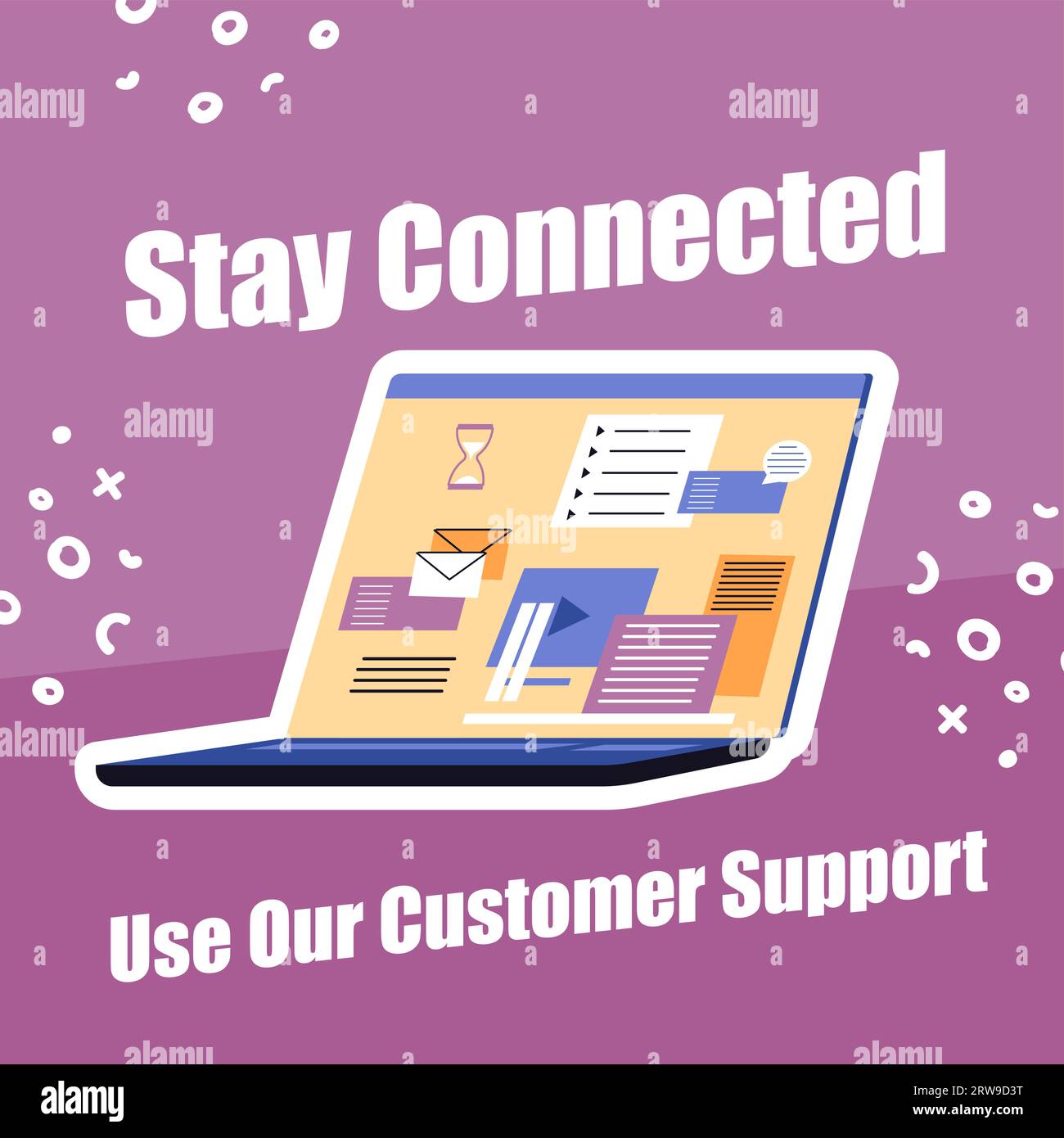 Stay connected, use our customer support vector Stock Vector Image ...
