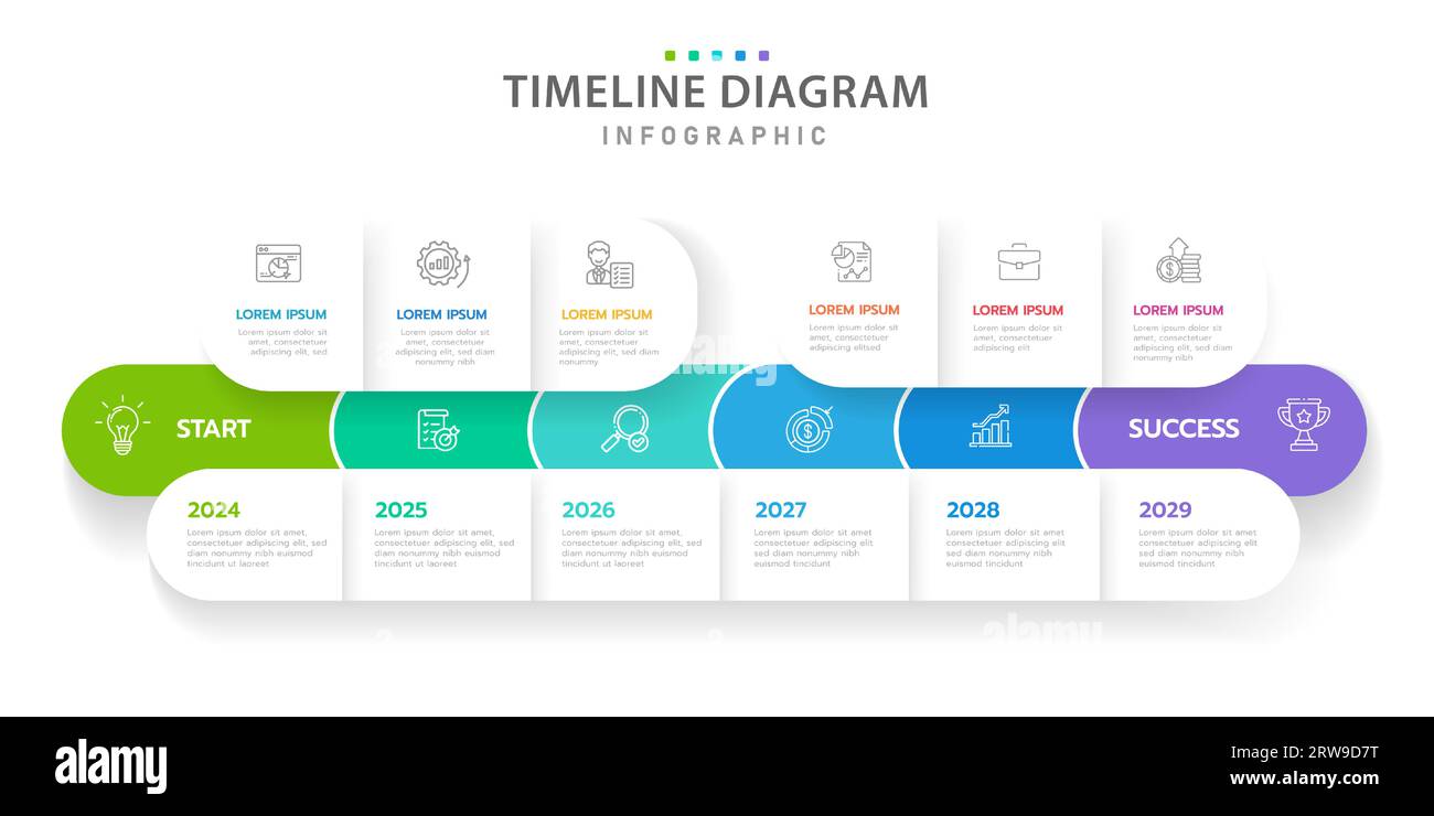 Infographic template for business. 5-6 Steps Modern Timeline diagram ...