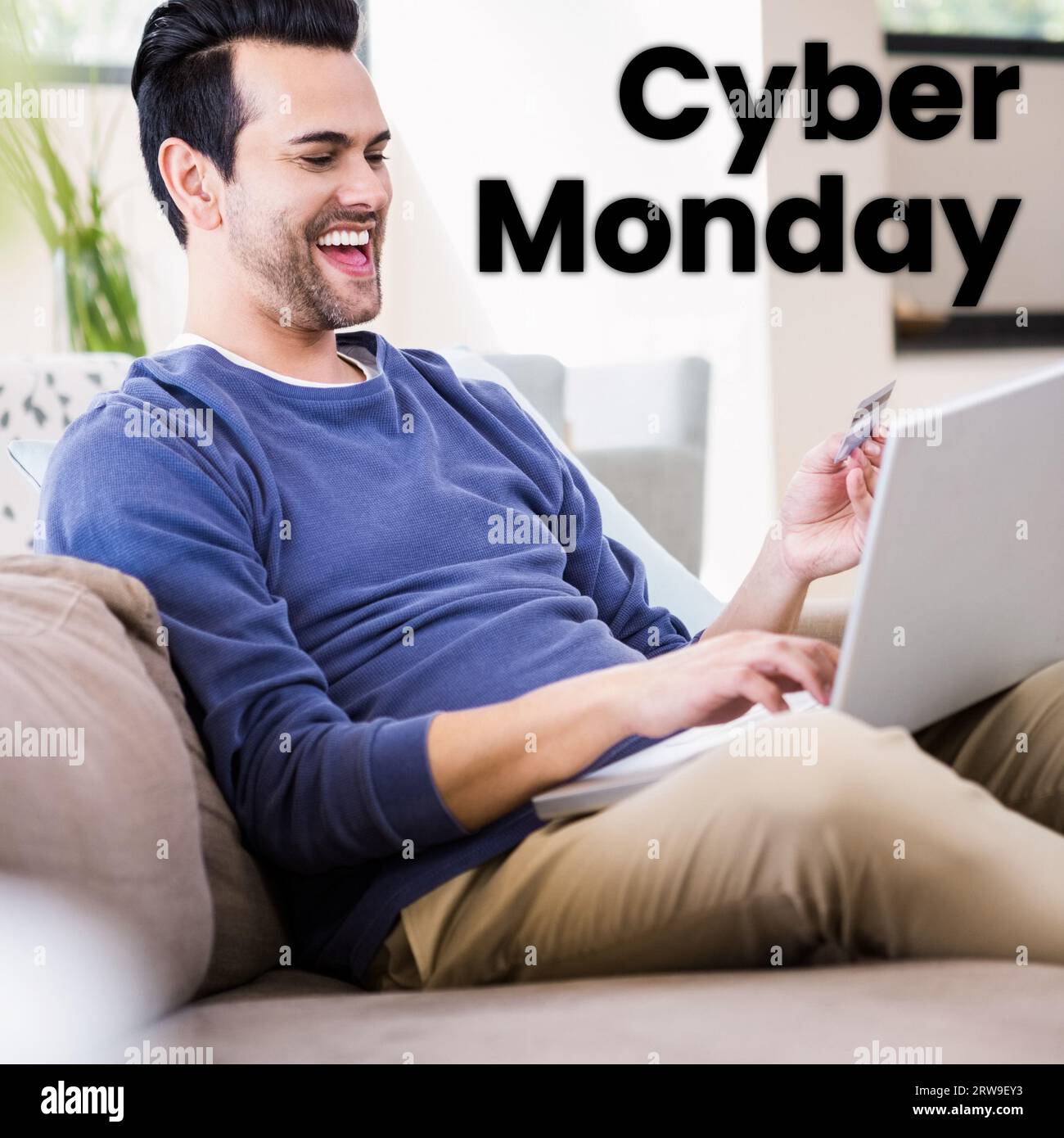 Animation cyber monday over happy hi-res stock photography and images ...