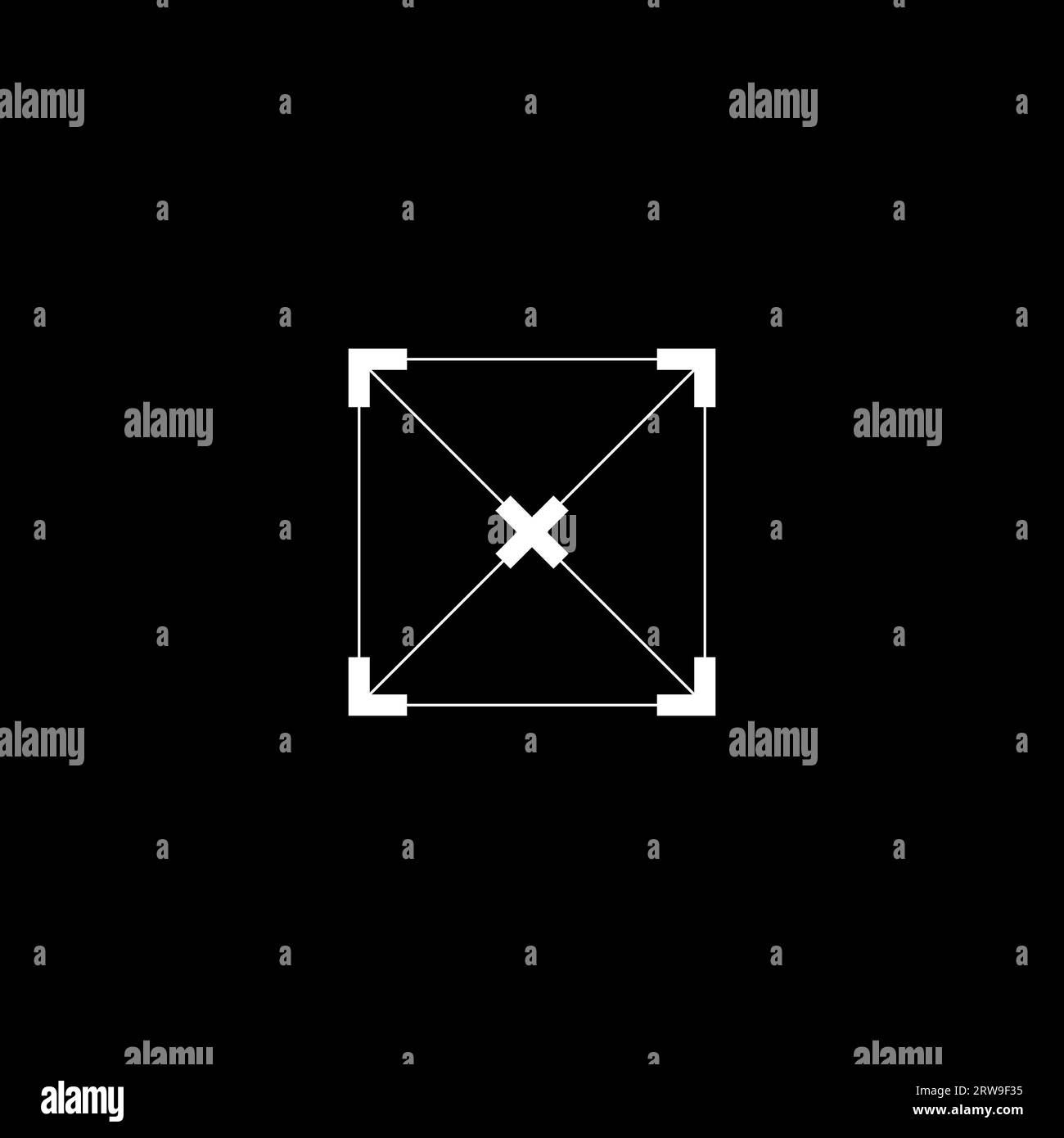 Cyberpunk rectangle aim. Futuristic GUI triangle target, aim, HUD ...