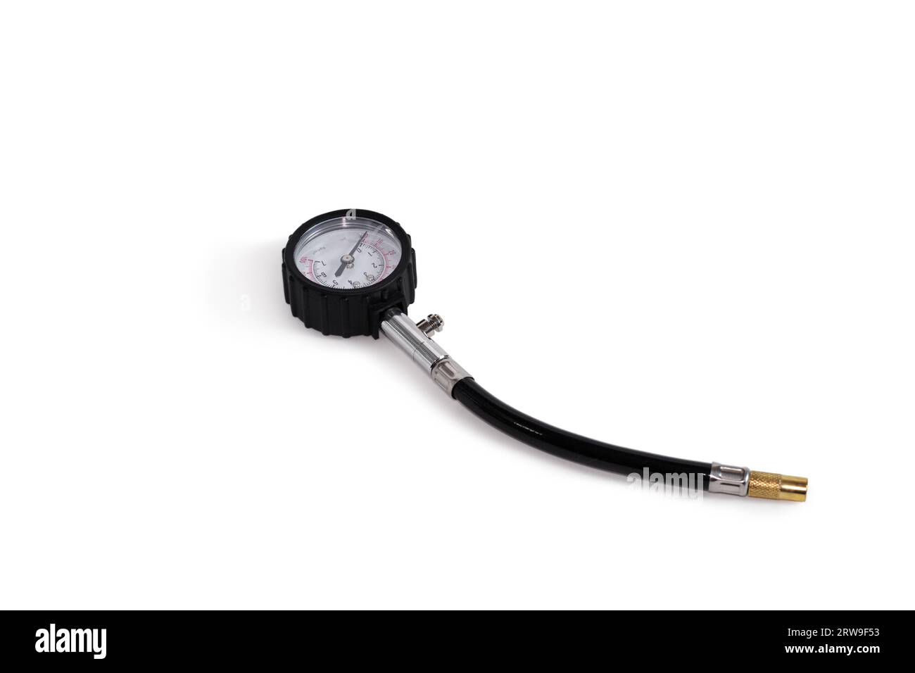 Tire pressure indicator. Close-up. Isolated on white background Stock ...