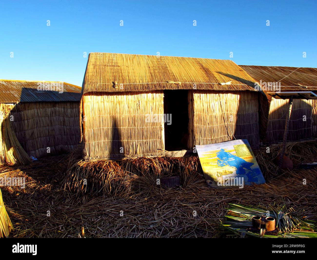 Floating islands Uros on Lake Titicaca in Andes, Peru and Bolivia Stock ...