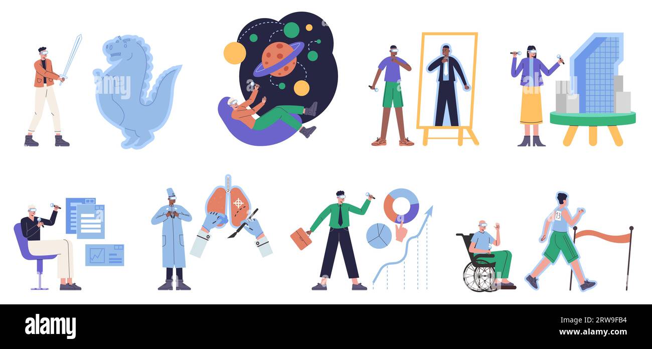 People in vr digital Stock Vector Images - Alamy