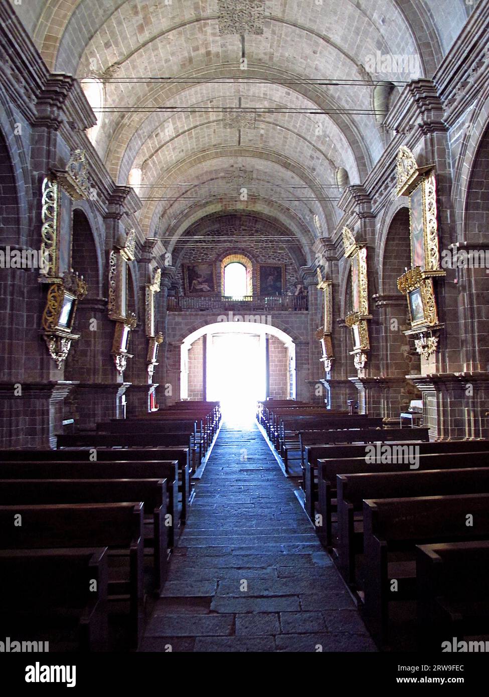 The ancient church in the small city on Altiplano, Peru, South America ...