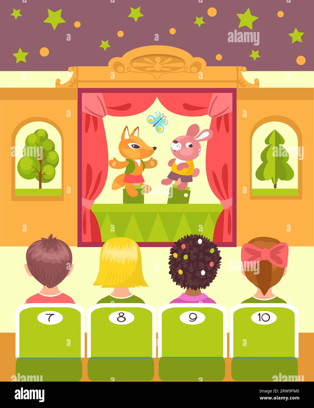 Puppet show children Stock Vector Images - Alamy