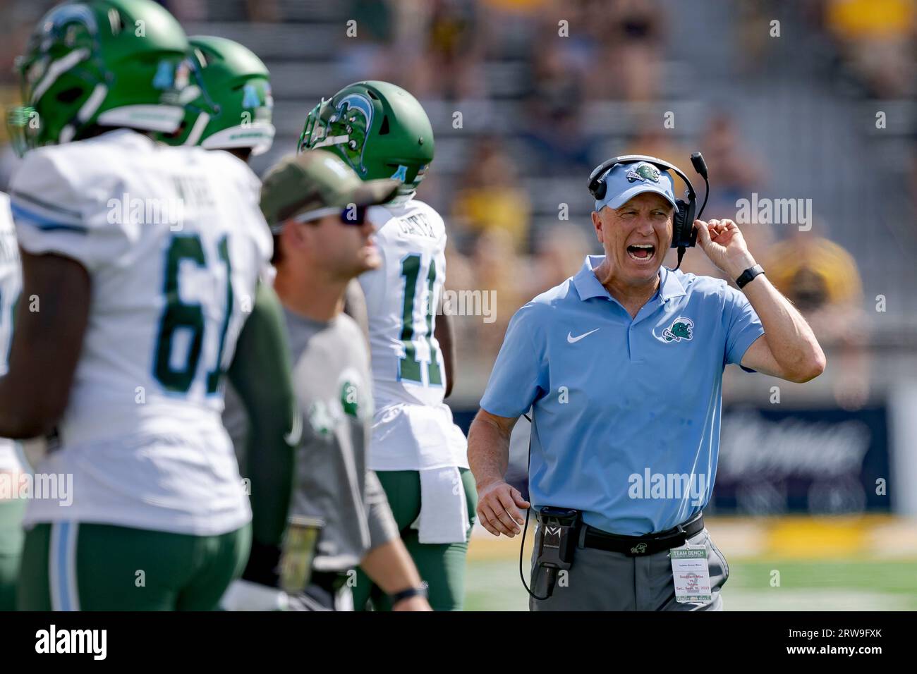 Tulane head coach Willie Fritz reacts during an NCAA football game ...
