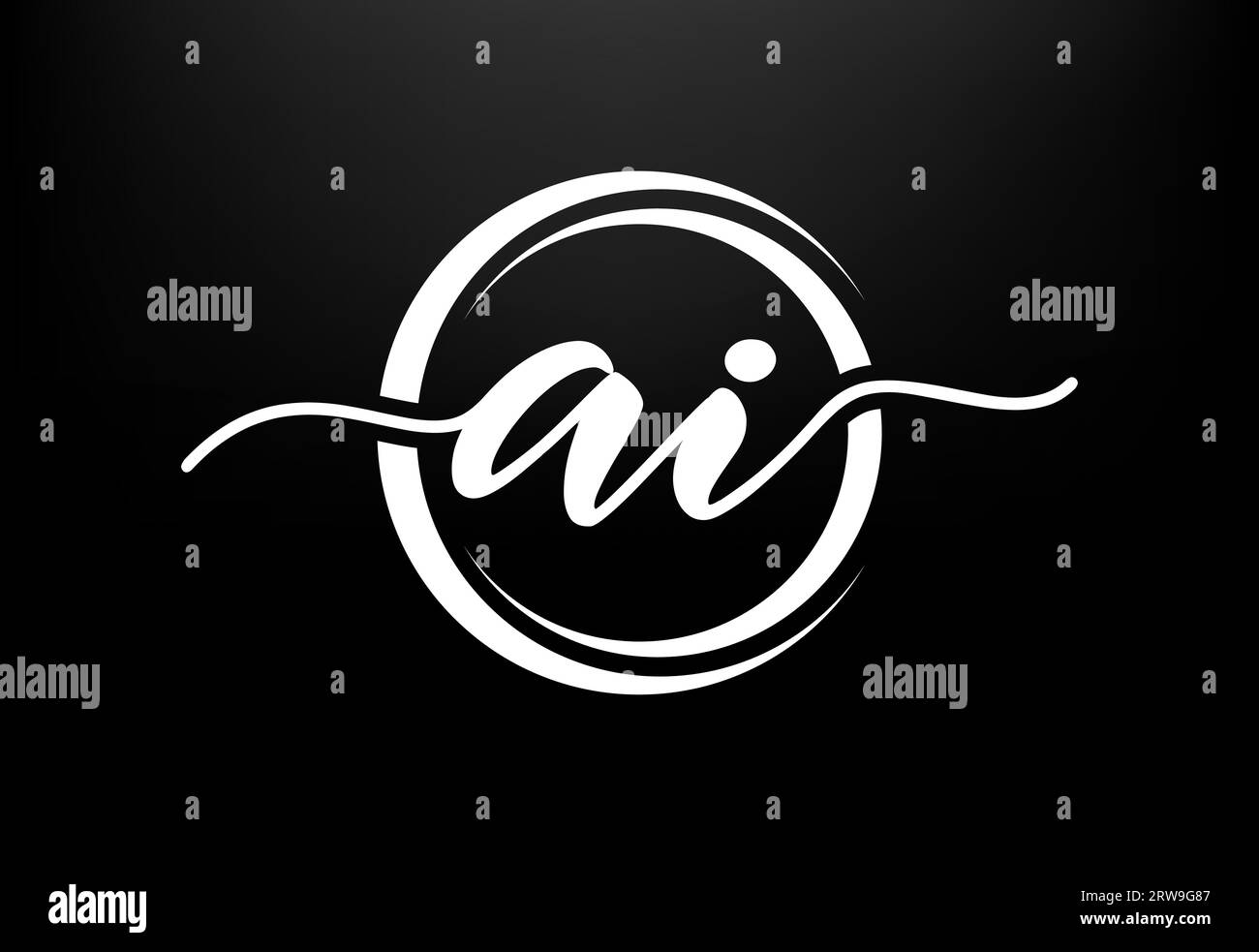 Initial letter AI modern logo design. Artificial intelligence icon ...