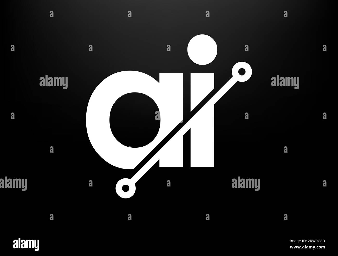 Initial letter AI modern logo design. Artificial intelligence icon ...