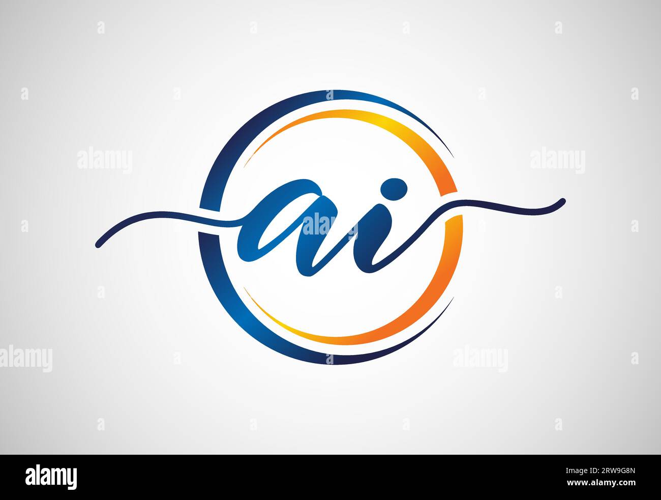 Initial letter AI modern logo design. Artificial intelligence icon ...